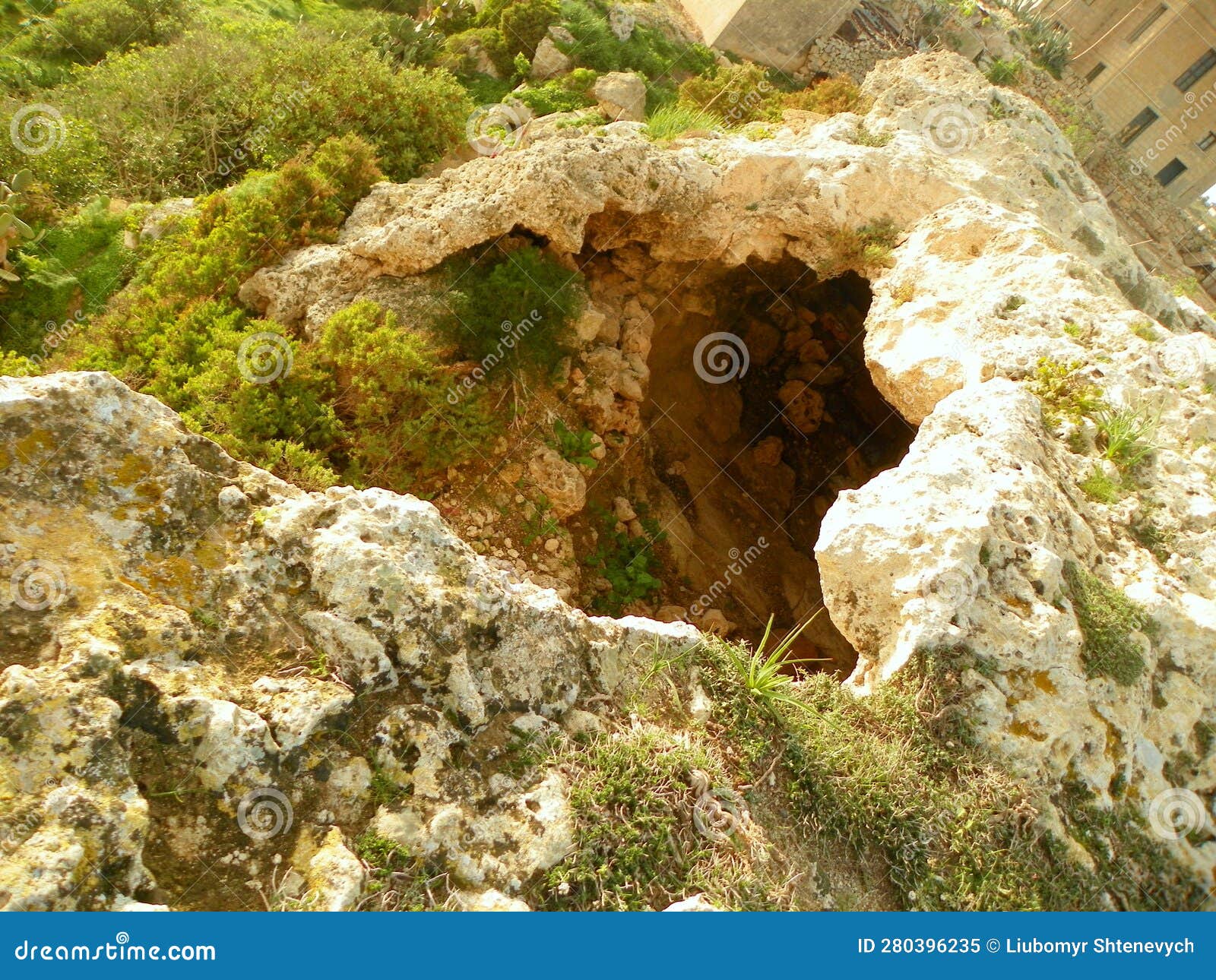 Malta, the Dingli Cliffs, Mysterious Cave Stock Image - Image of ...