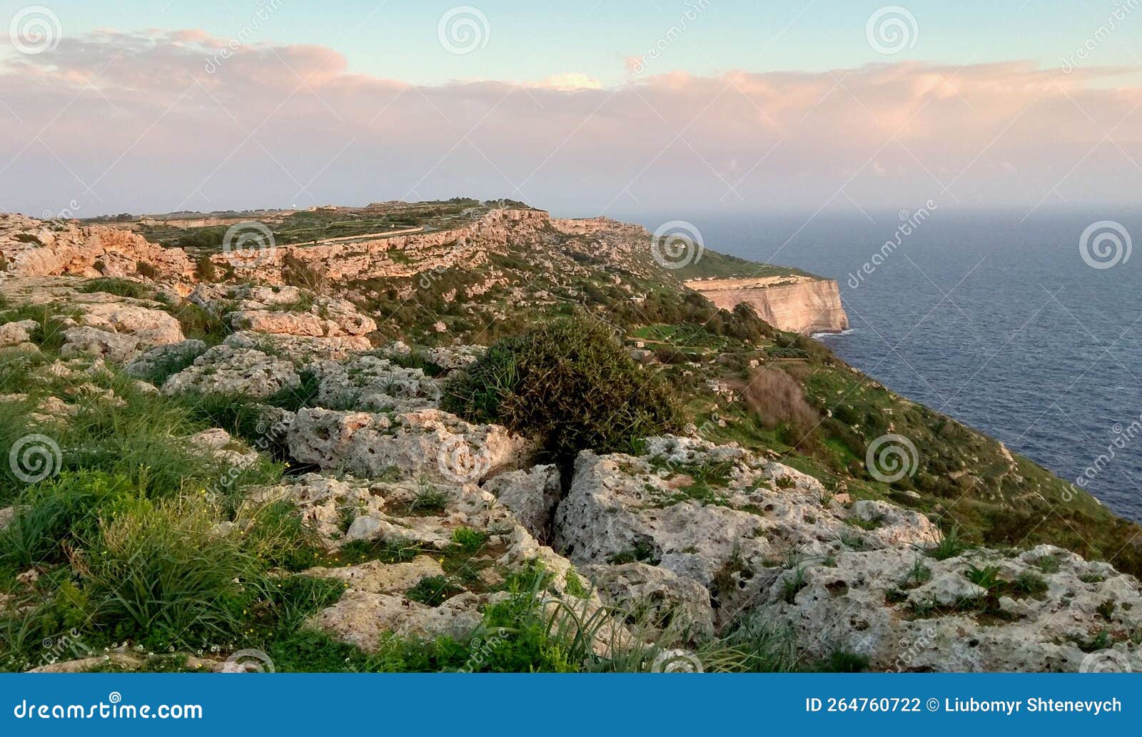 Malta, the Dingli Cliffs, Triq Panoramika Stock Photo - Image of ...