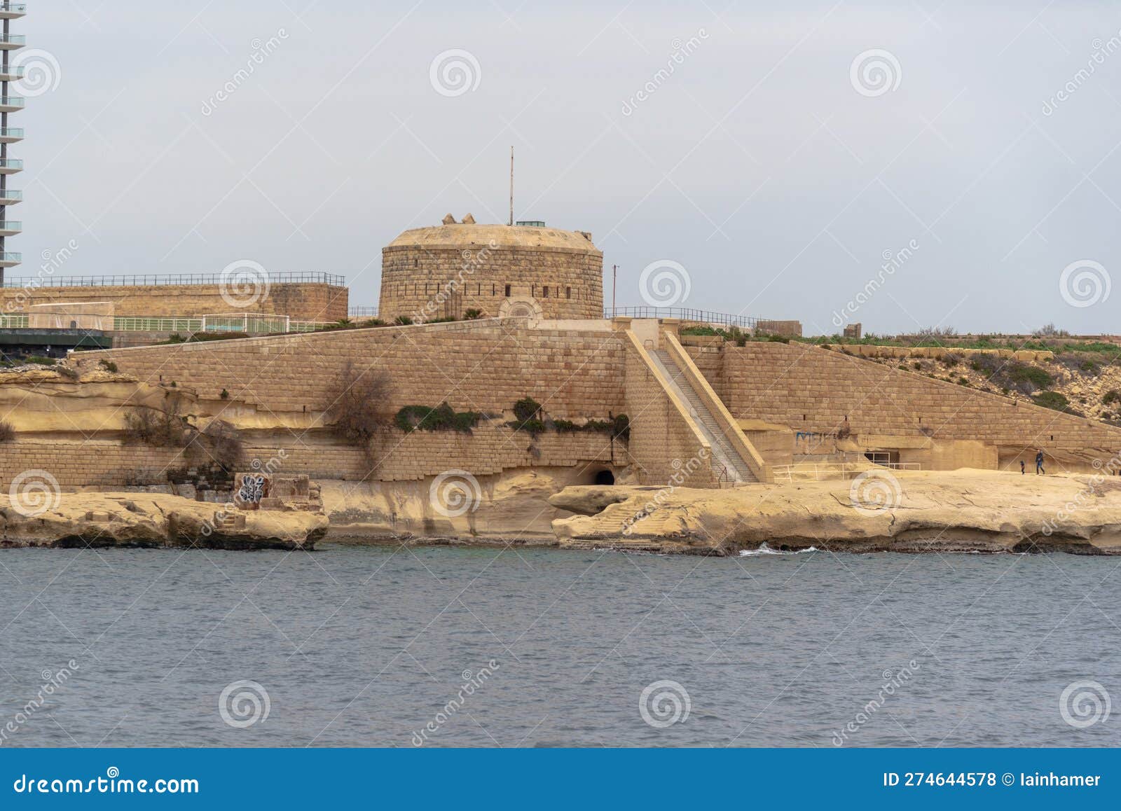 Fort Tigné on Tigné Point, Sliema Stock Photo - Image of fort, built ...