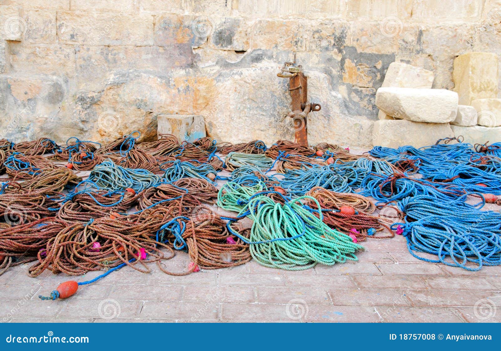 Malta, fishermen ropes stock photo. Image of equipment - 18757008