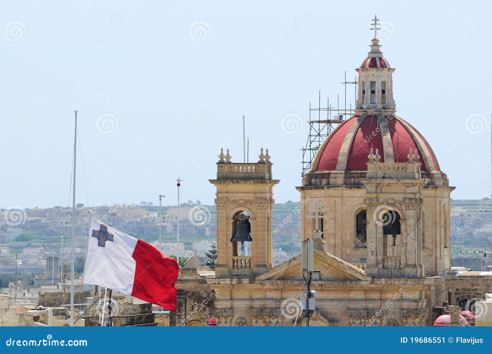 Malta flag stock image. Image of culture, town, dome - 19686551