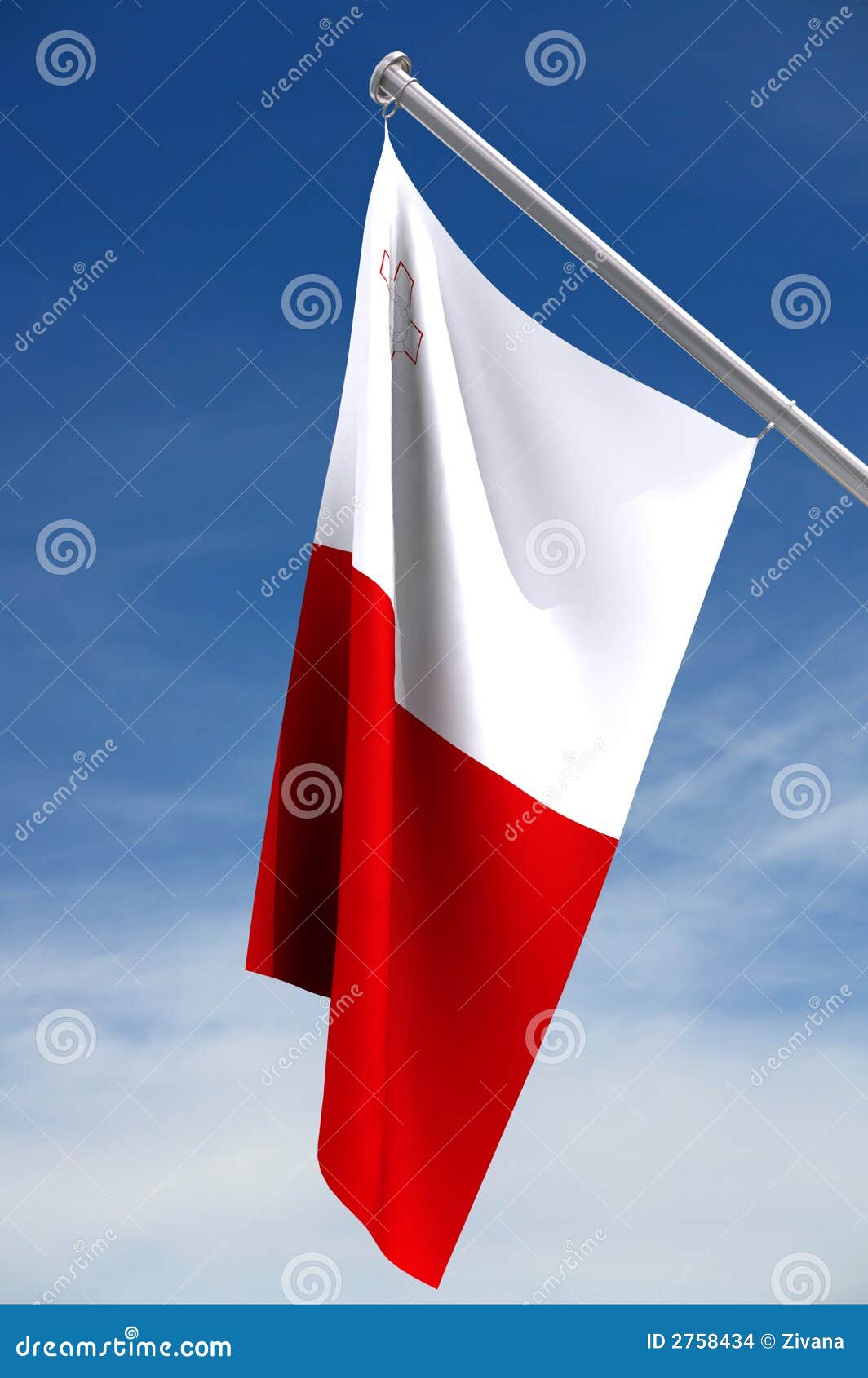 Malta Flag Depicted On Metal Doors Of Shipping Cargo Container Outdoors ...