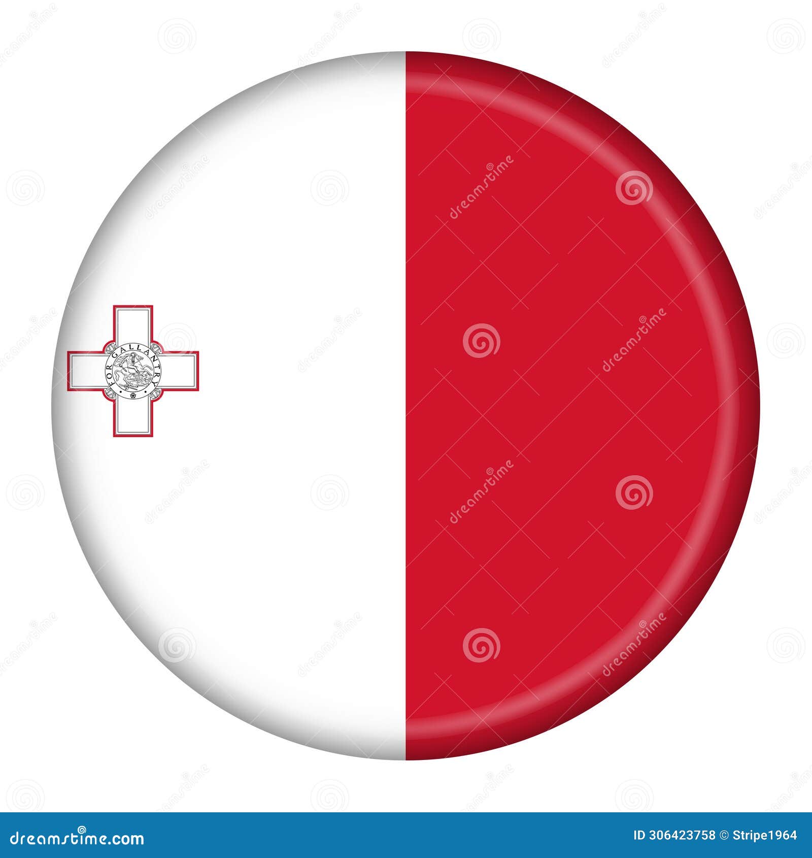 Malta Flag Button 3d Illustration with Clipping Path Stock Illustration ...