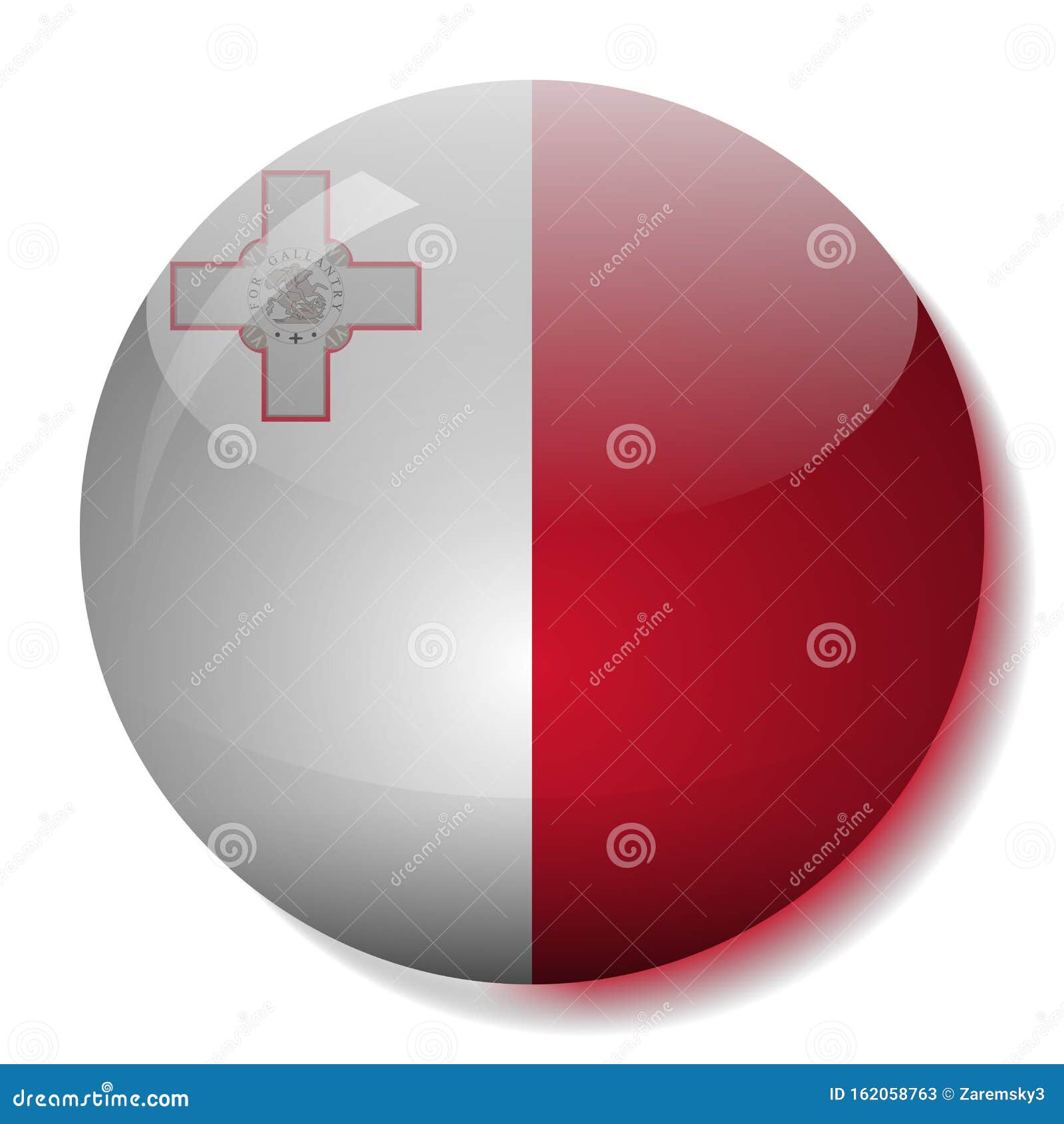 Malta Flag Glass Button Vector Illustration Stock Vector - Illustration ...
