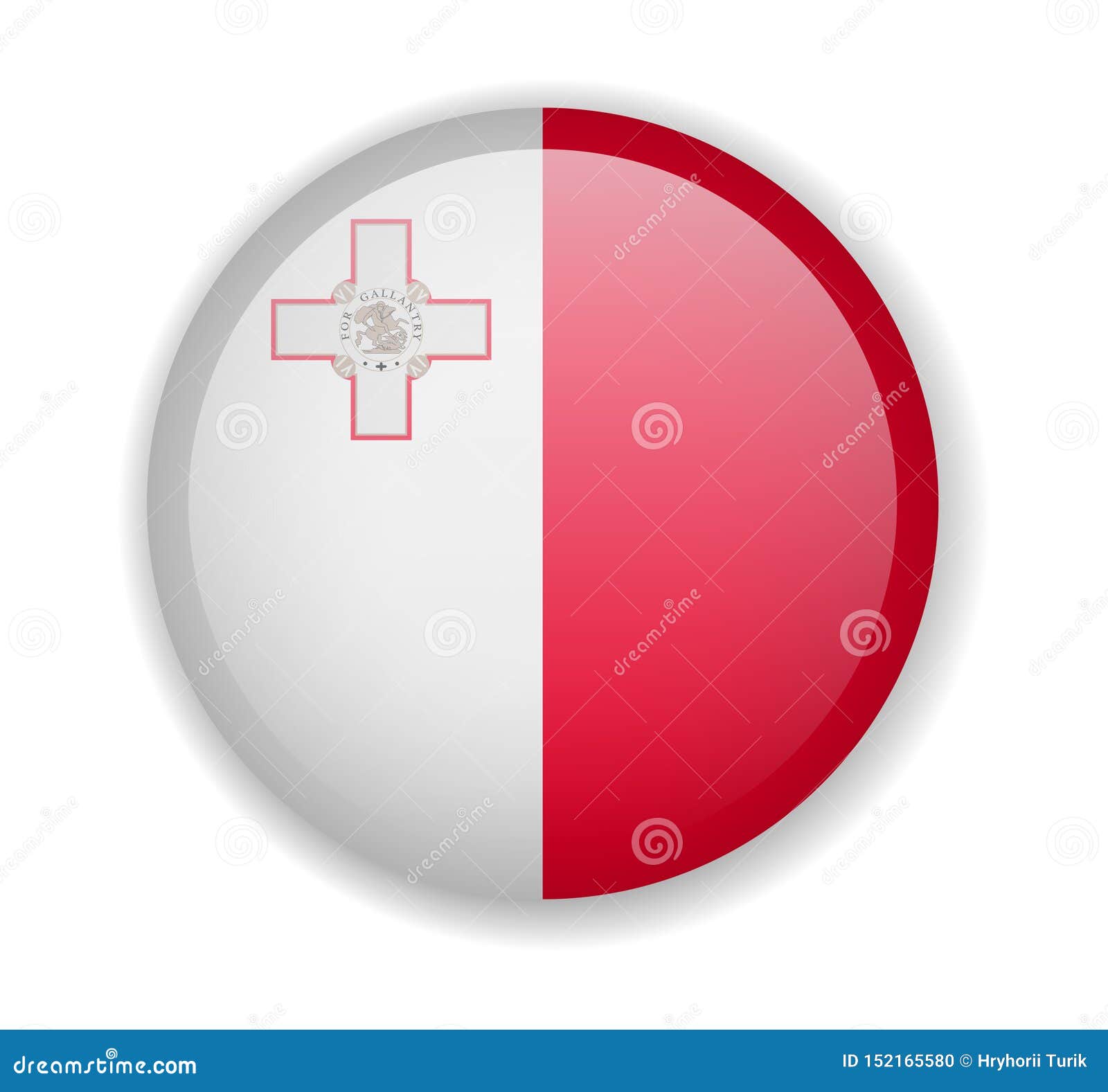 Malta Flag Round Bright Icon on a White Background Stock Illustration ...