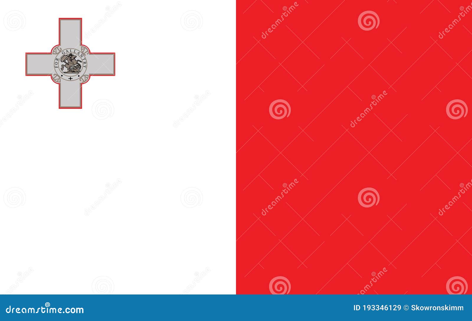 Malta Flag Vector Graphic Rectangle Maltese Flag Illustration Stock