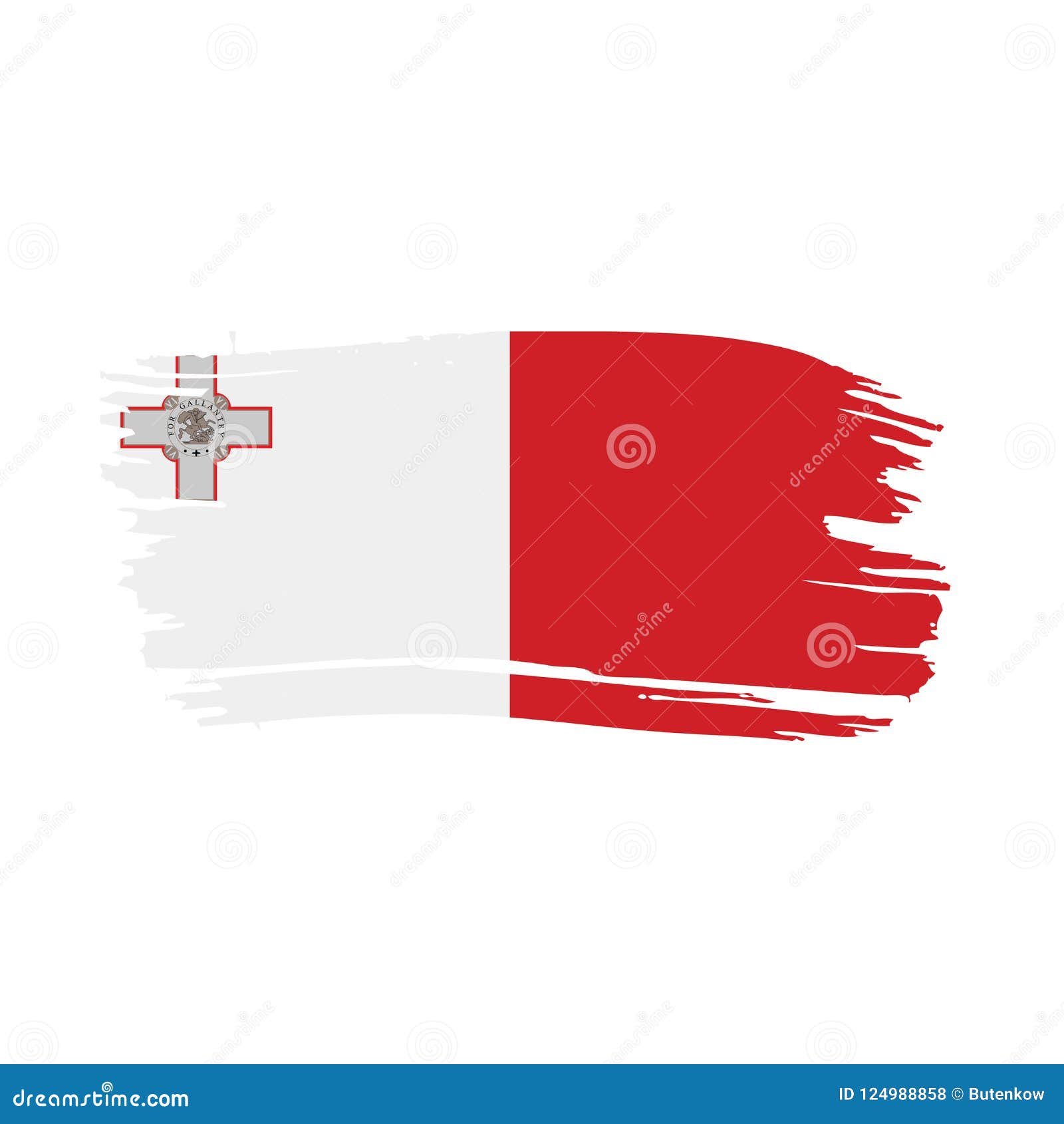 Malta Flag, Vector Illustration Stock Illustration - Illustration of ...
