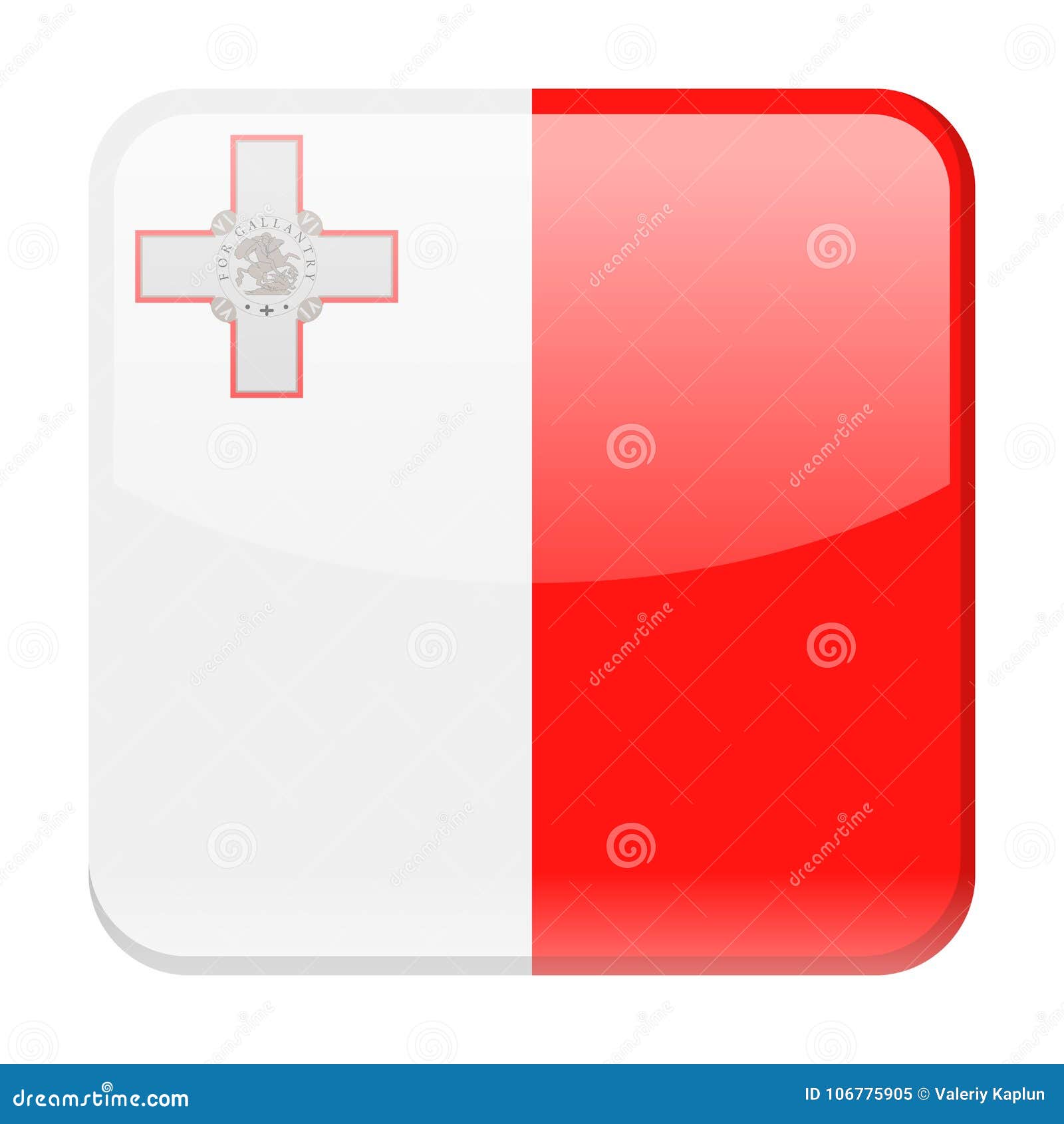 Malta Flag Vector Square Icon Stock Illustration - Illustration of icon ...