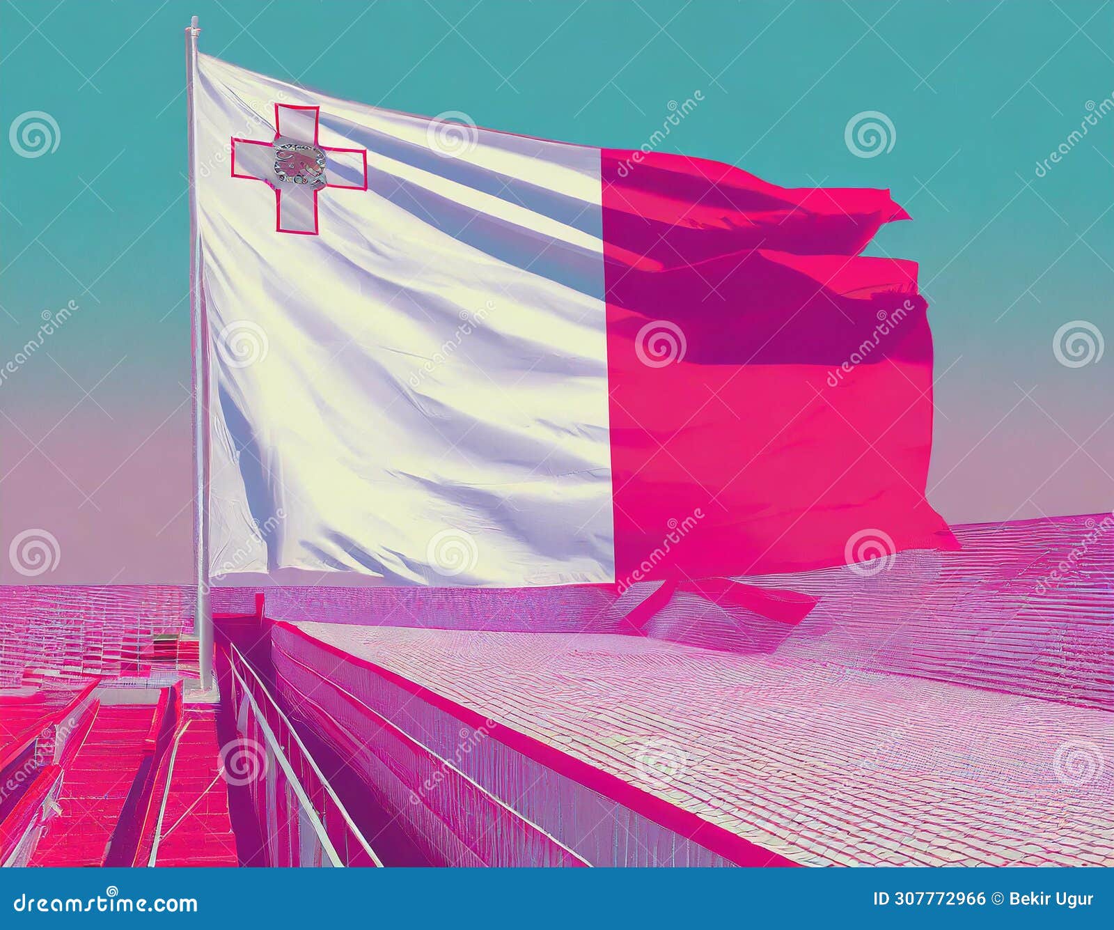 Flag of Malta stock illustration. Illustration of ensign - 307772966