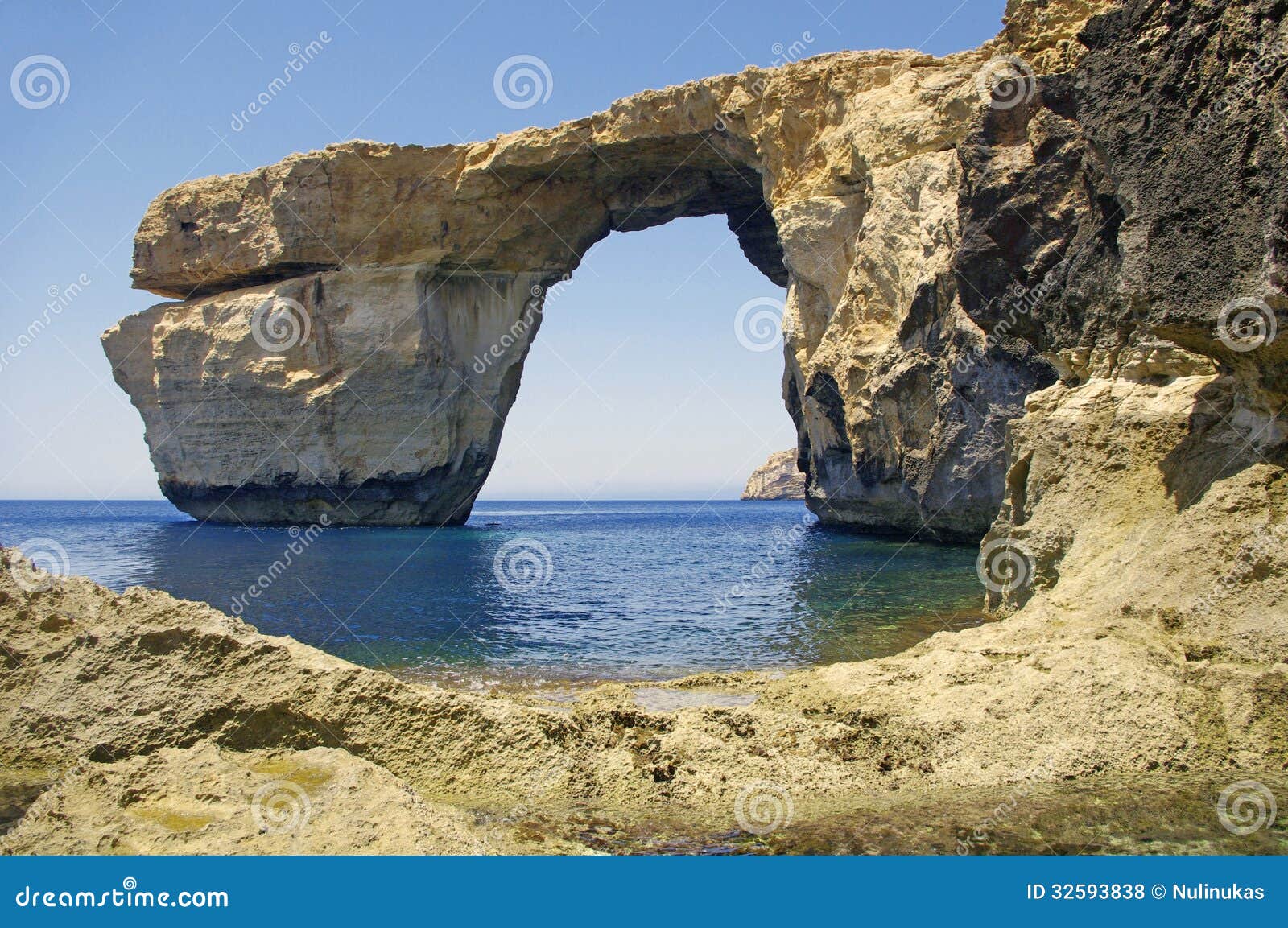 Malta.Gozo. Azure window stock photo. Image of hole, landscape - 32593838