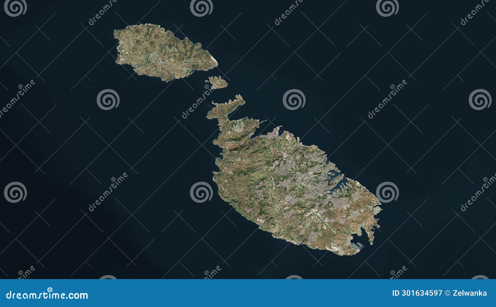 Malta Highlighted. High-res Satellite Stock Illustration - Illustration ...