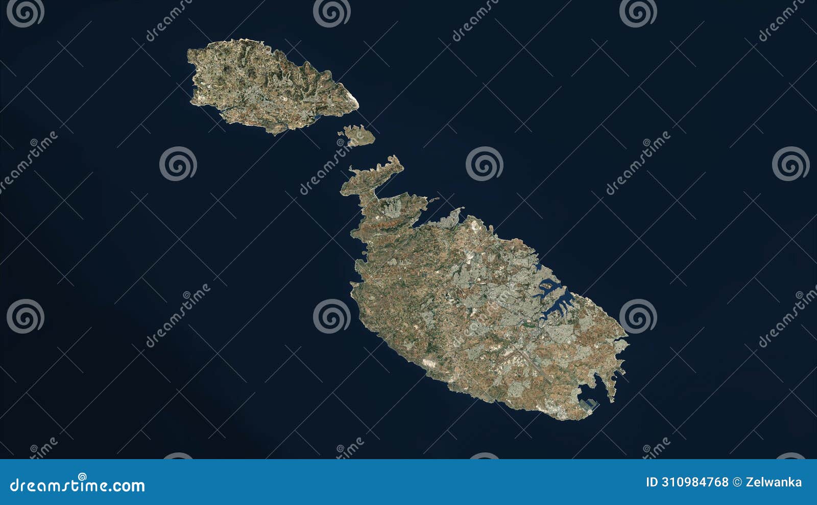 Malta Highlighted. Low-res Satellite Stock Illustration - Illustration ...