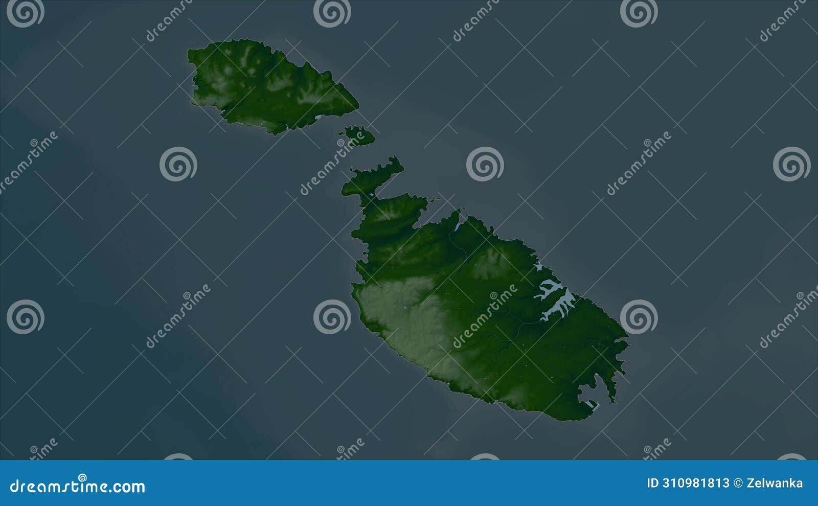 Malta Highlighted. Physical Stock Illustration - Illustration of ocean ...