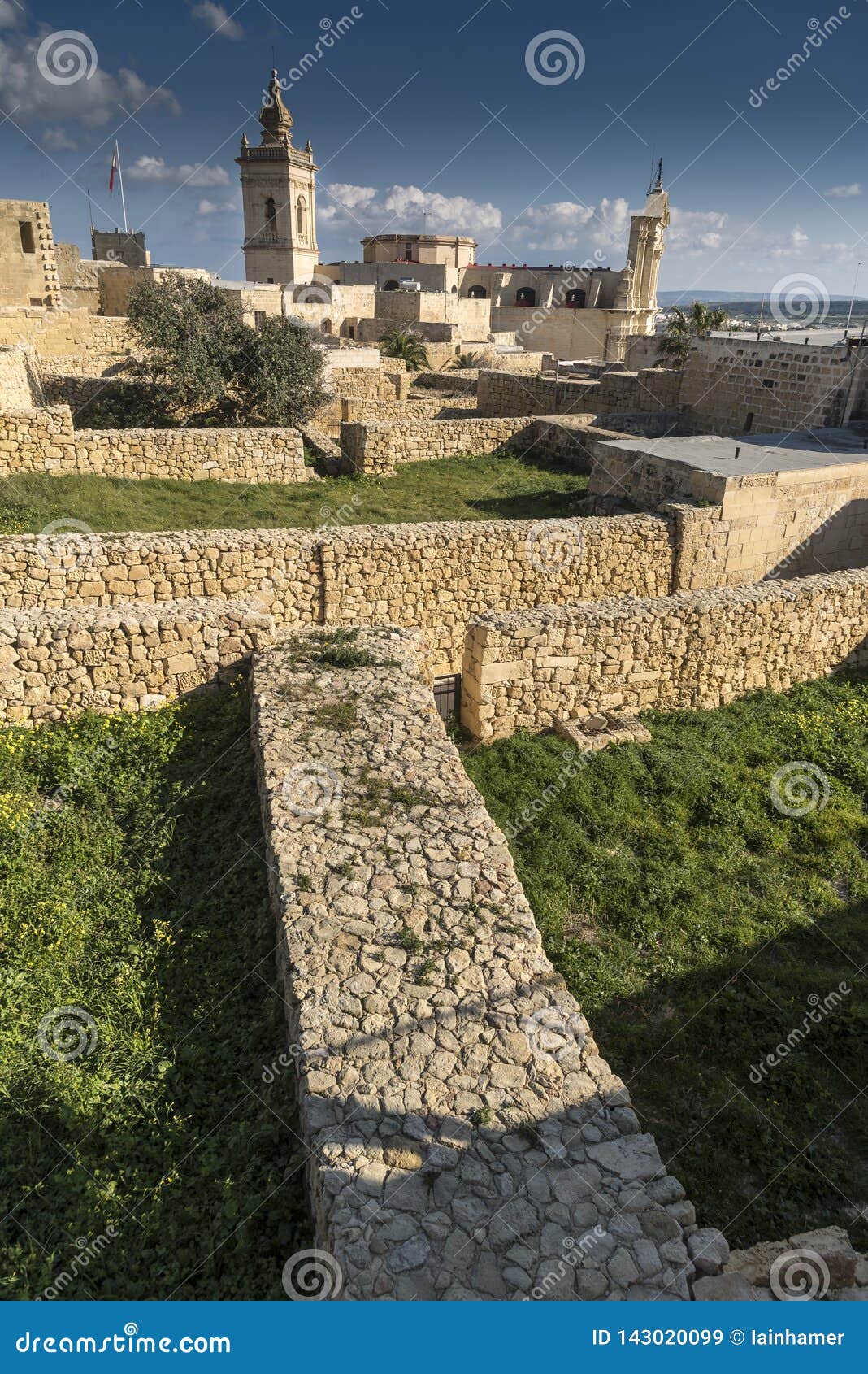 Inside the Battlements of the Citadel of Victoria Gozo Malta Stock ...