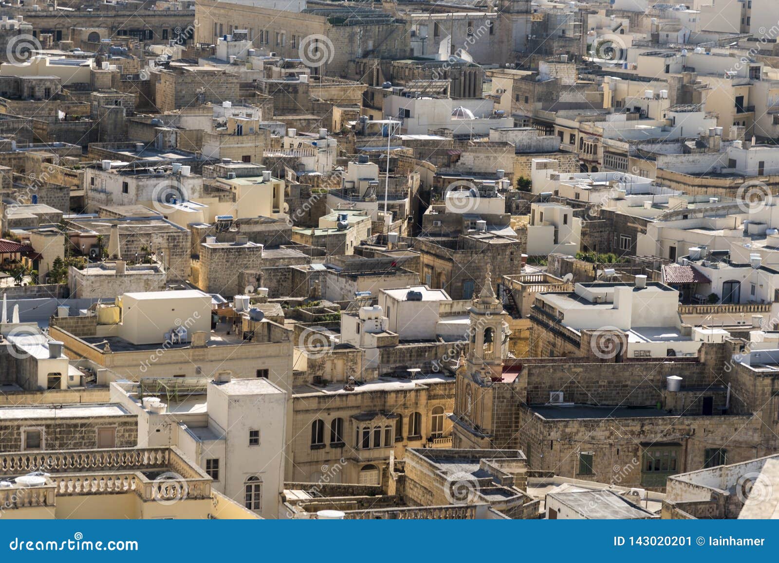 Rooftops of Victoria from the Citadel of Victoria Gozo Malta Stock ...