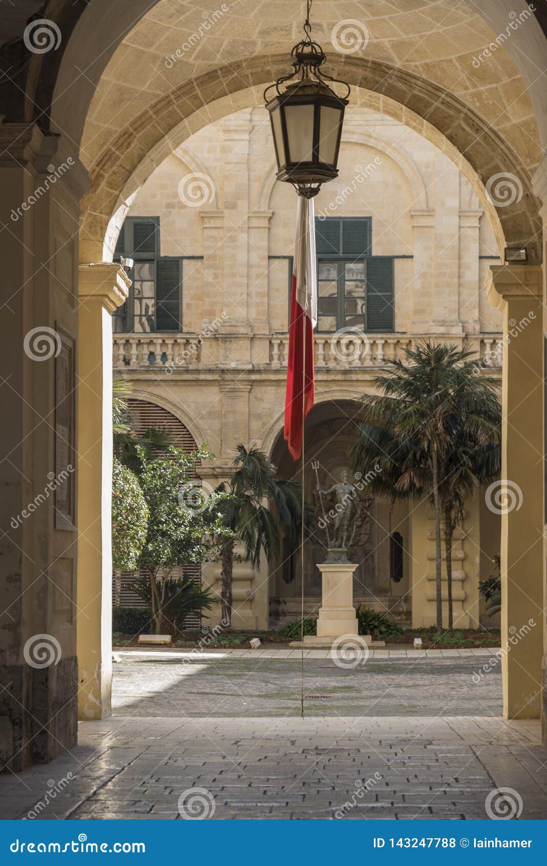 Archway into the Palace Armoury Square Republic Street Valletta Malta ...