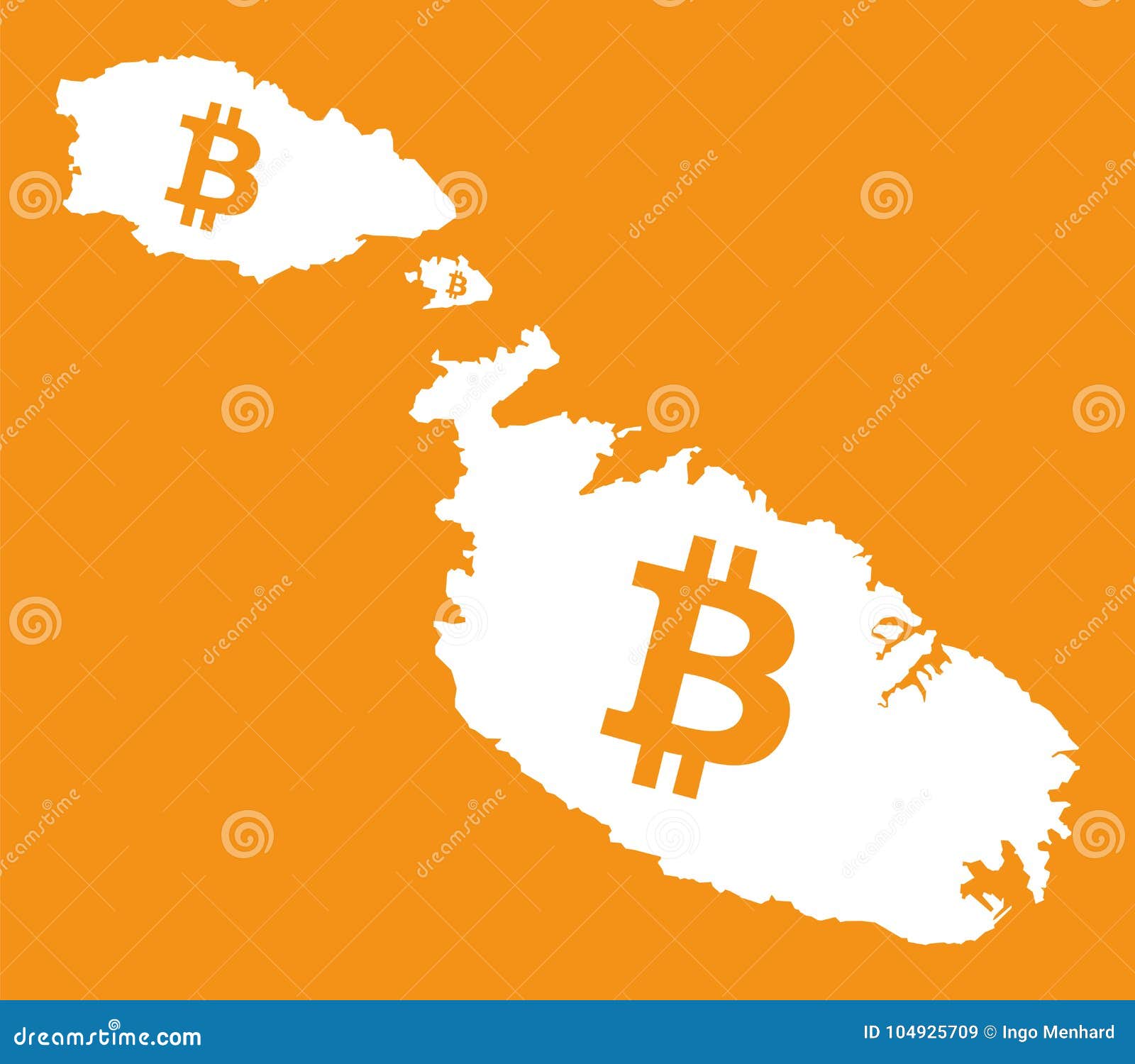Malta Map with Bitcoin Crypto Currency Symbol Illustration Stock Vector ...