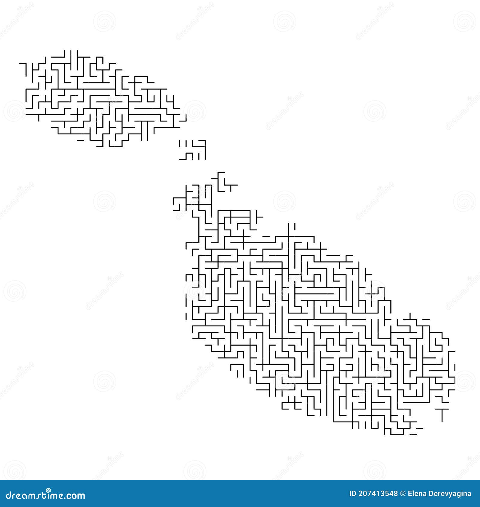 Malta Map from Black Pattern of the Maze Grid. Vector Illustration ...