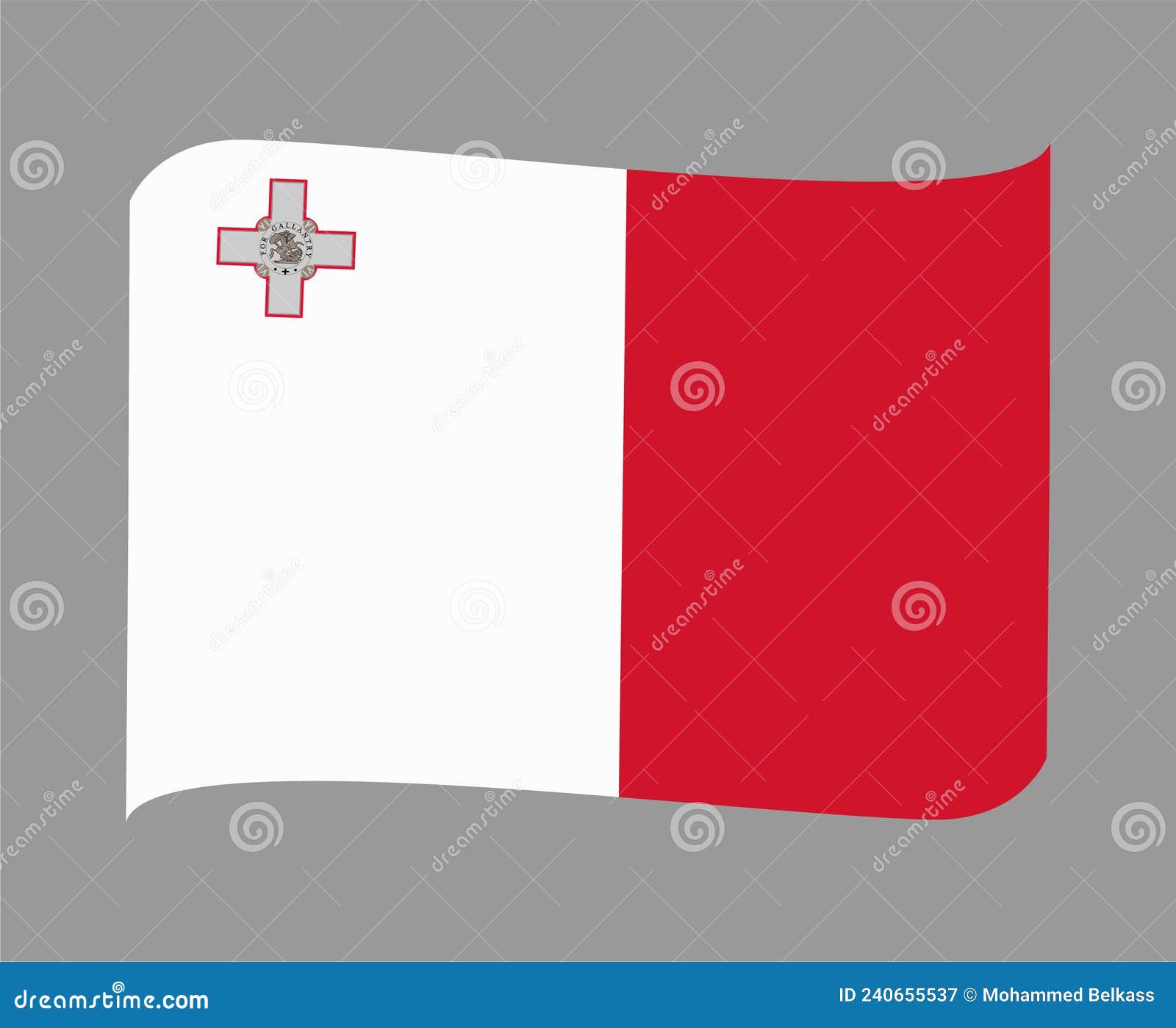 Malta Flag National Europe Emblem Ribbon Icon Vector Stock Vector ...