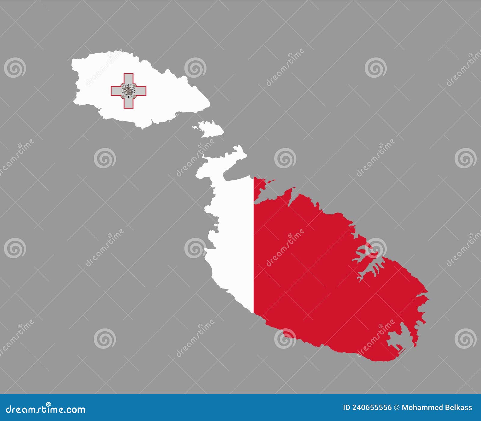 Malta Flag National Europe Emblem Map Icon Vector Stock Vector ...