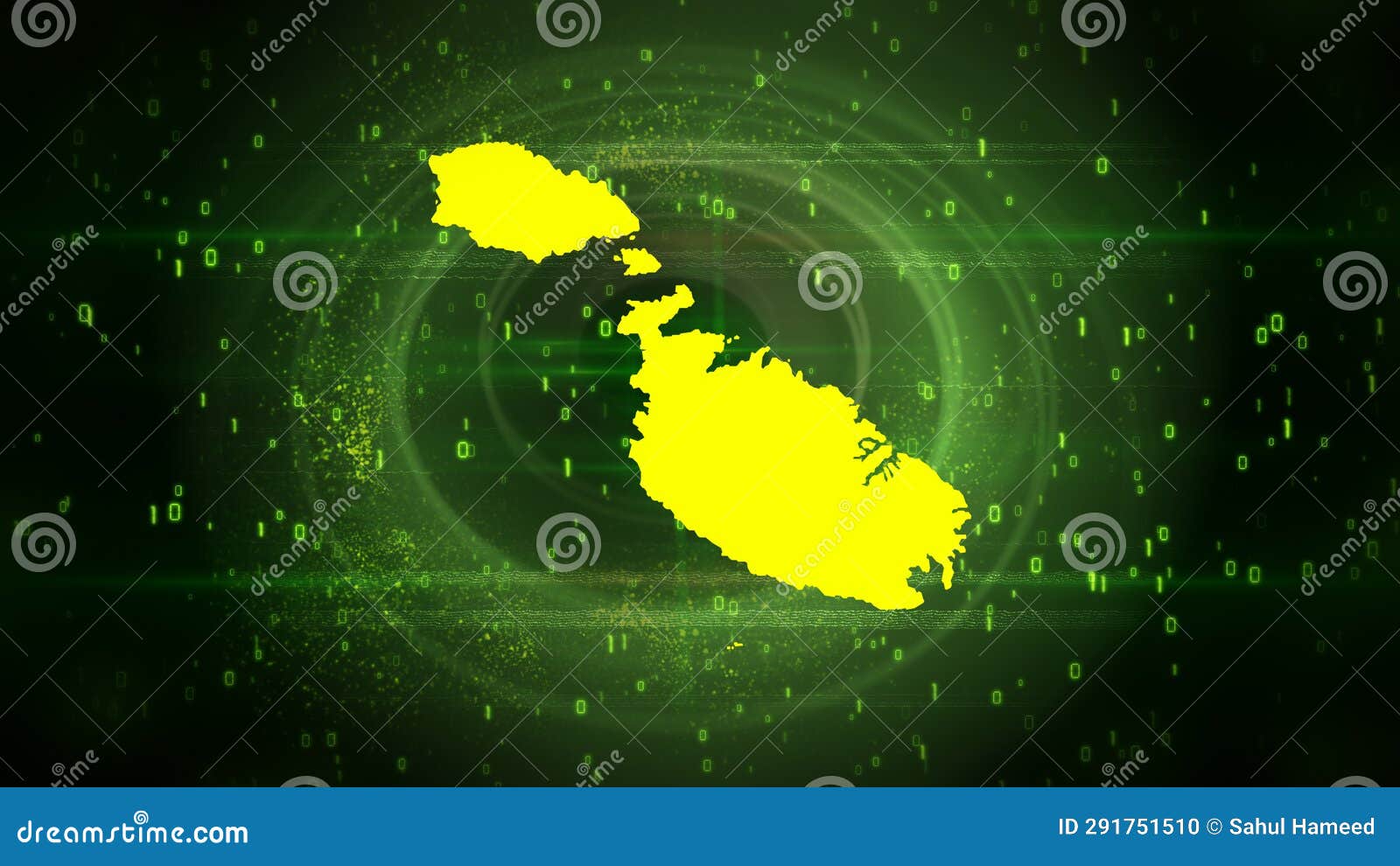 Malta Map on Digital Background Stock Illustration - Illustration of ...