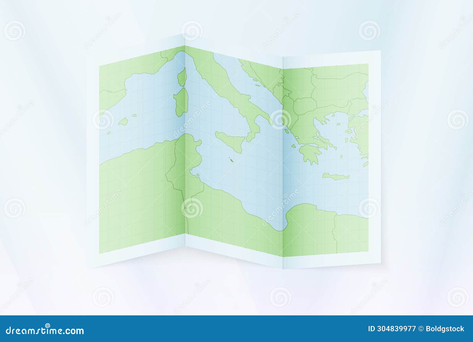 Malta Map, Folded Paper with Malta Map Stock Vector - Illustration of ...