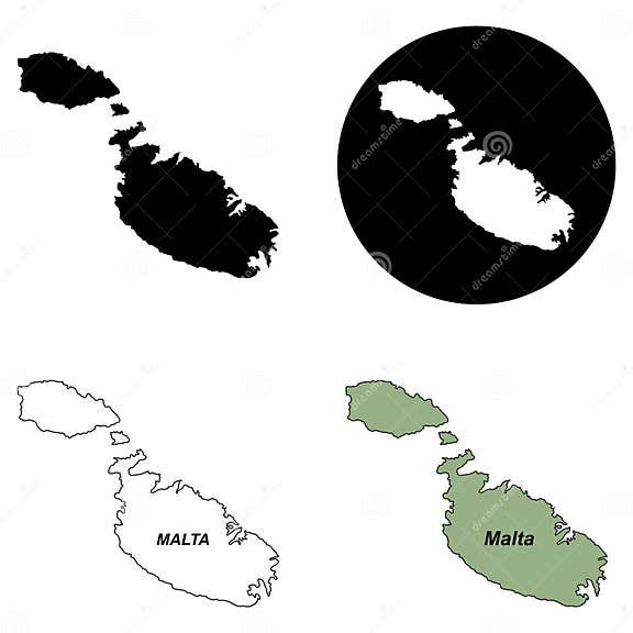 Malta map icon stock vector. Illustration of wreath - 361315000
