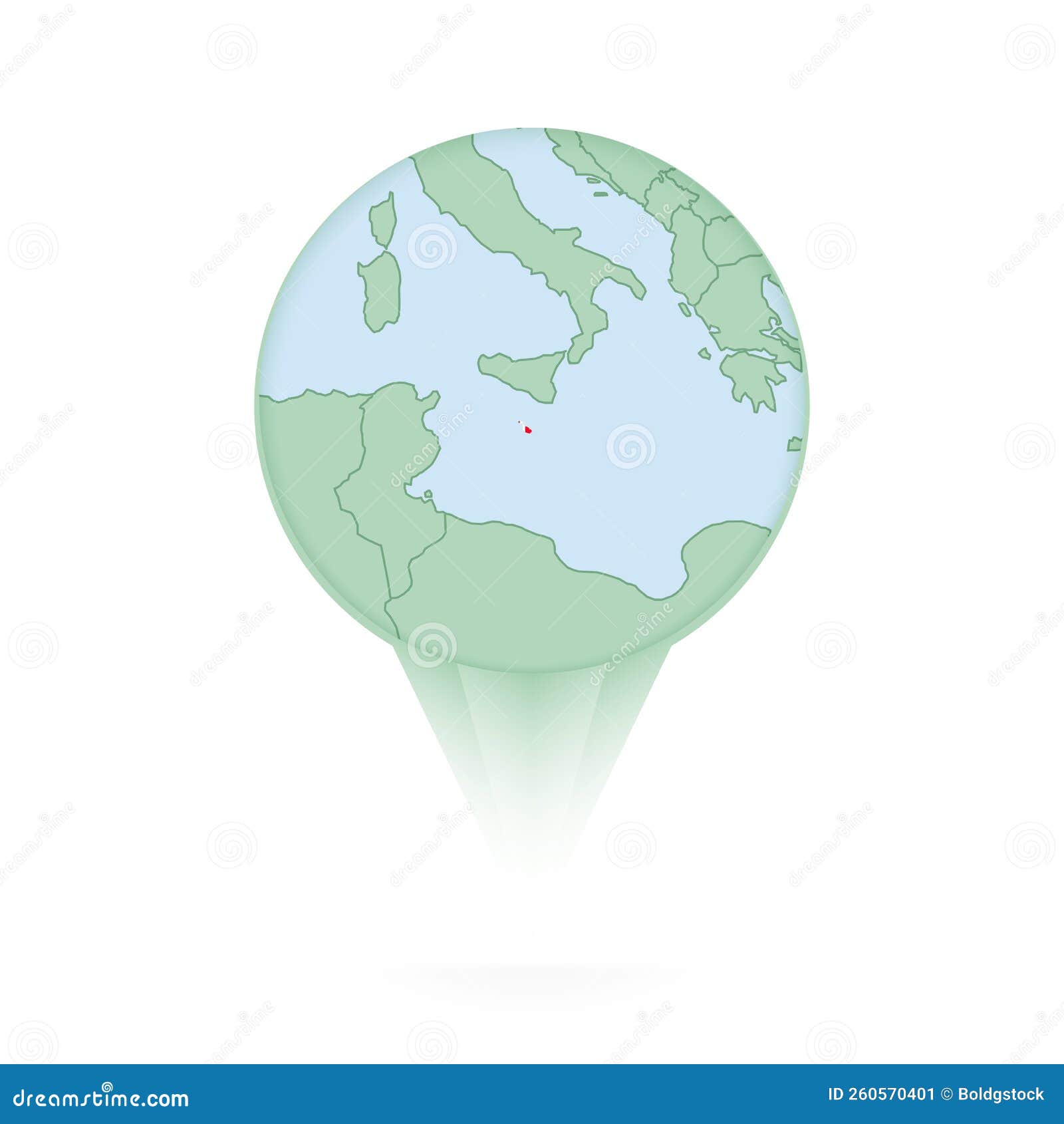 Malta Map, Stylish Location Icon With Malta Map And Flag Cartoon Vector ...