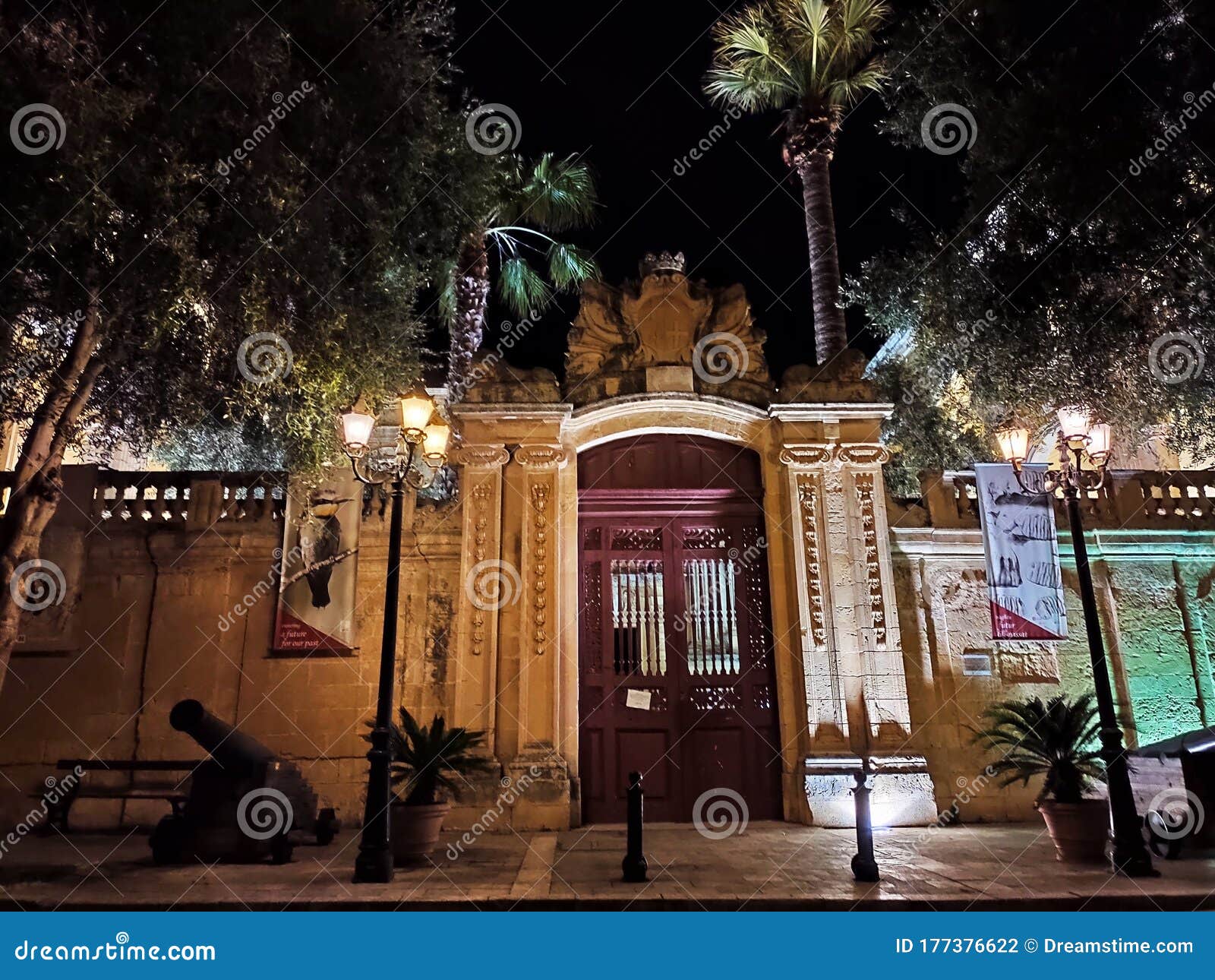 Malta,Mdina, Night,Castle,Light,Palm Editorial Photography - Image of ...