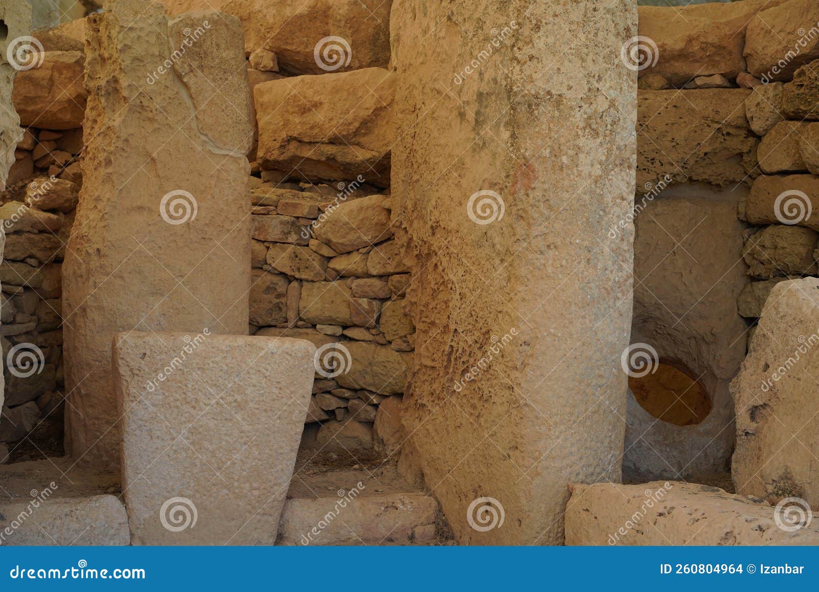 Malta Megalitic Temple Archeological Site Stock Photo - Image of ...