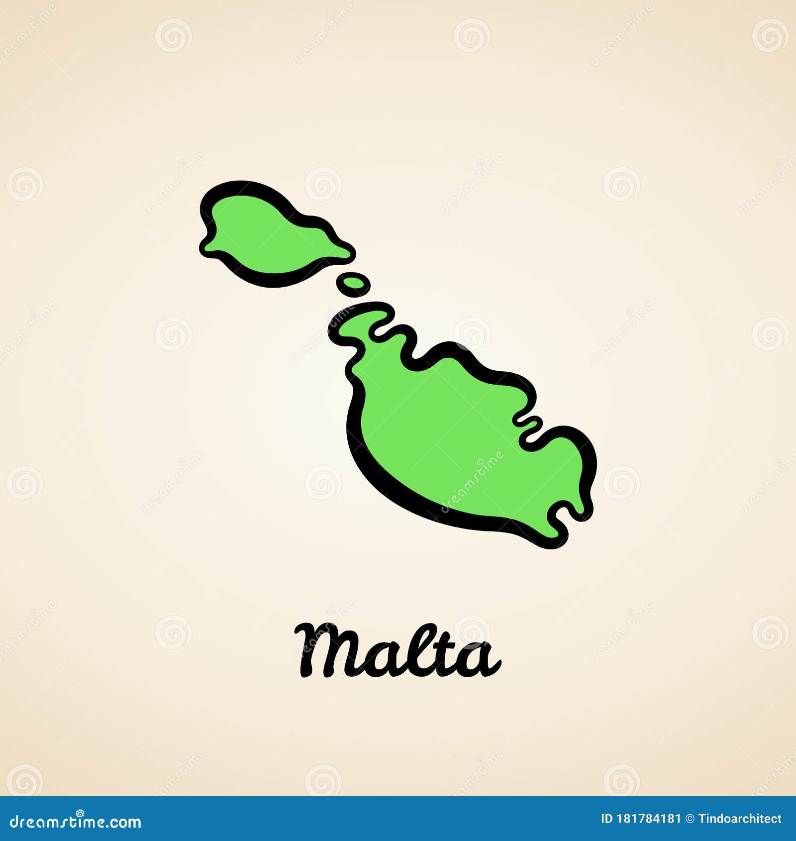 Malta - Outline Map Cartoon Vector | CartoonDealer.com #126924529