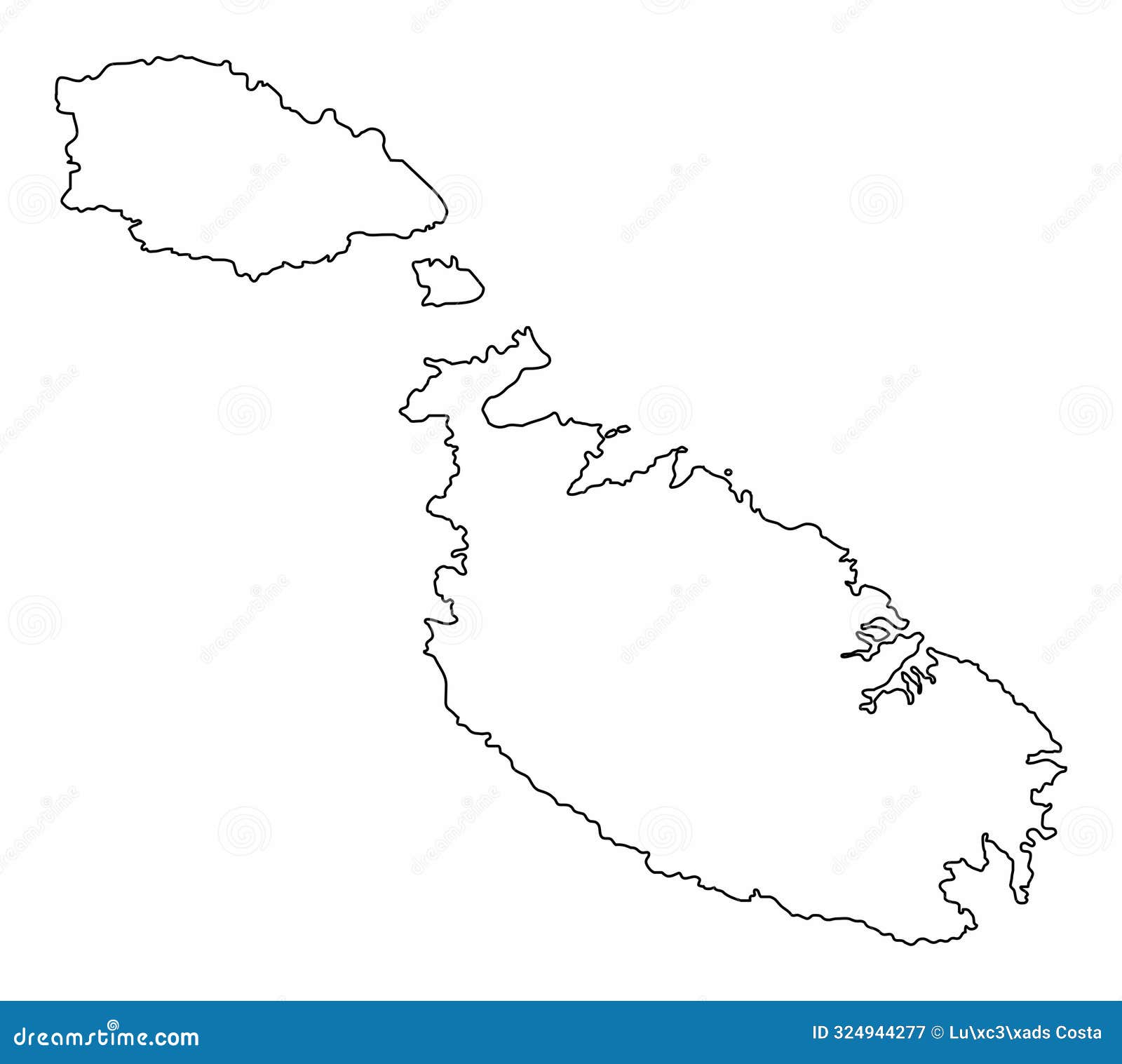 Malta Outline Map With The Handwritten Country Name. Continuous Line ...