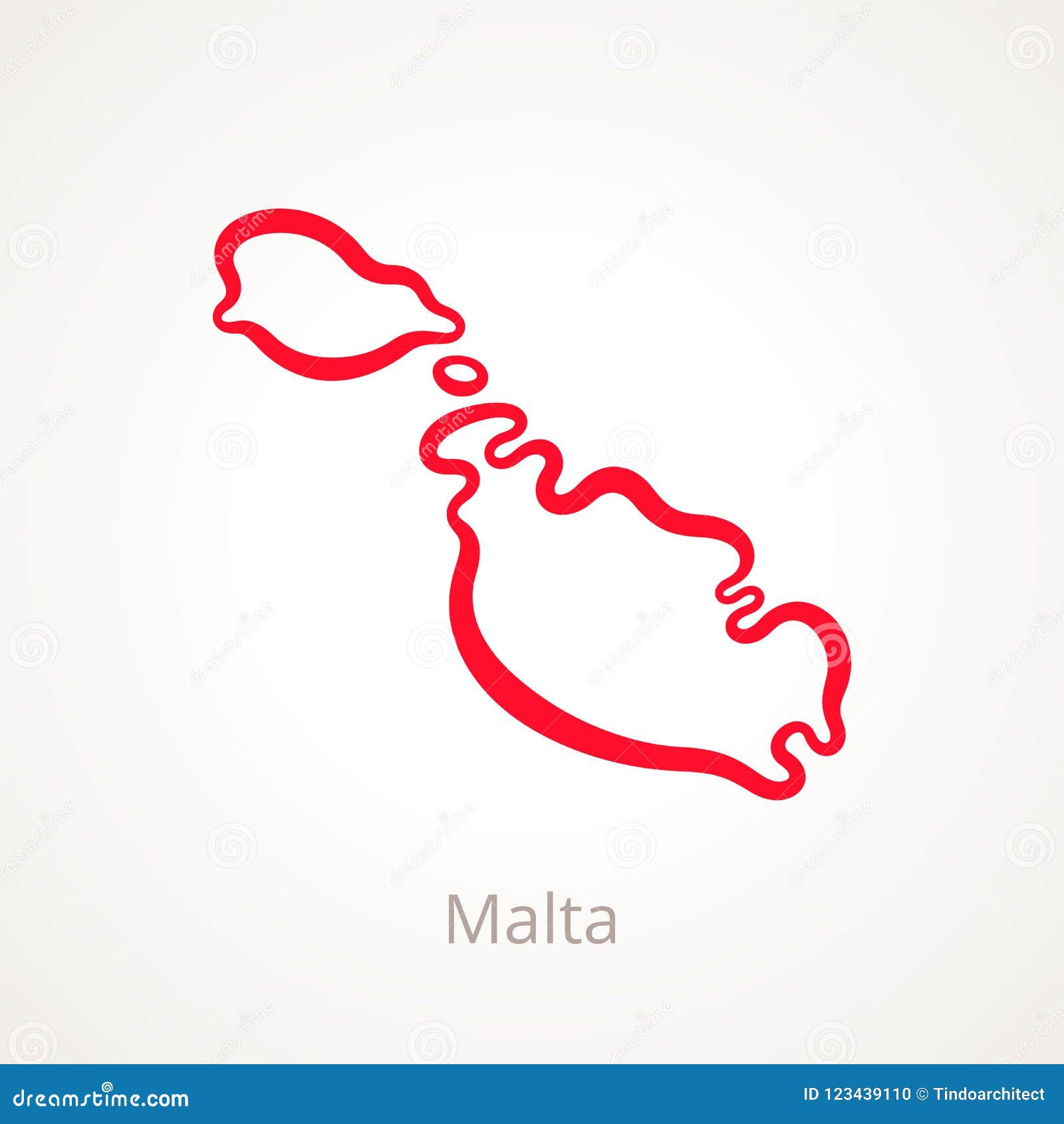 Malta - Outline Map stock vector. Illustration of outline - 123439110