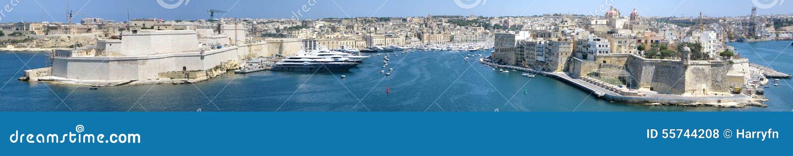 Malta panorama stock photo. Image of mediterranean, yacht - 55744208