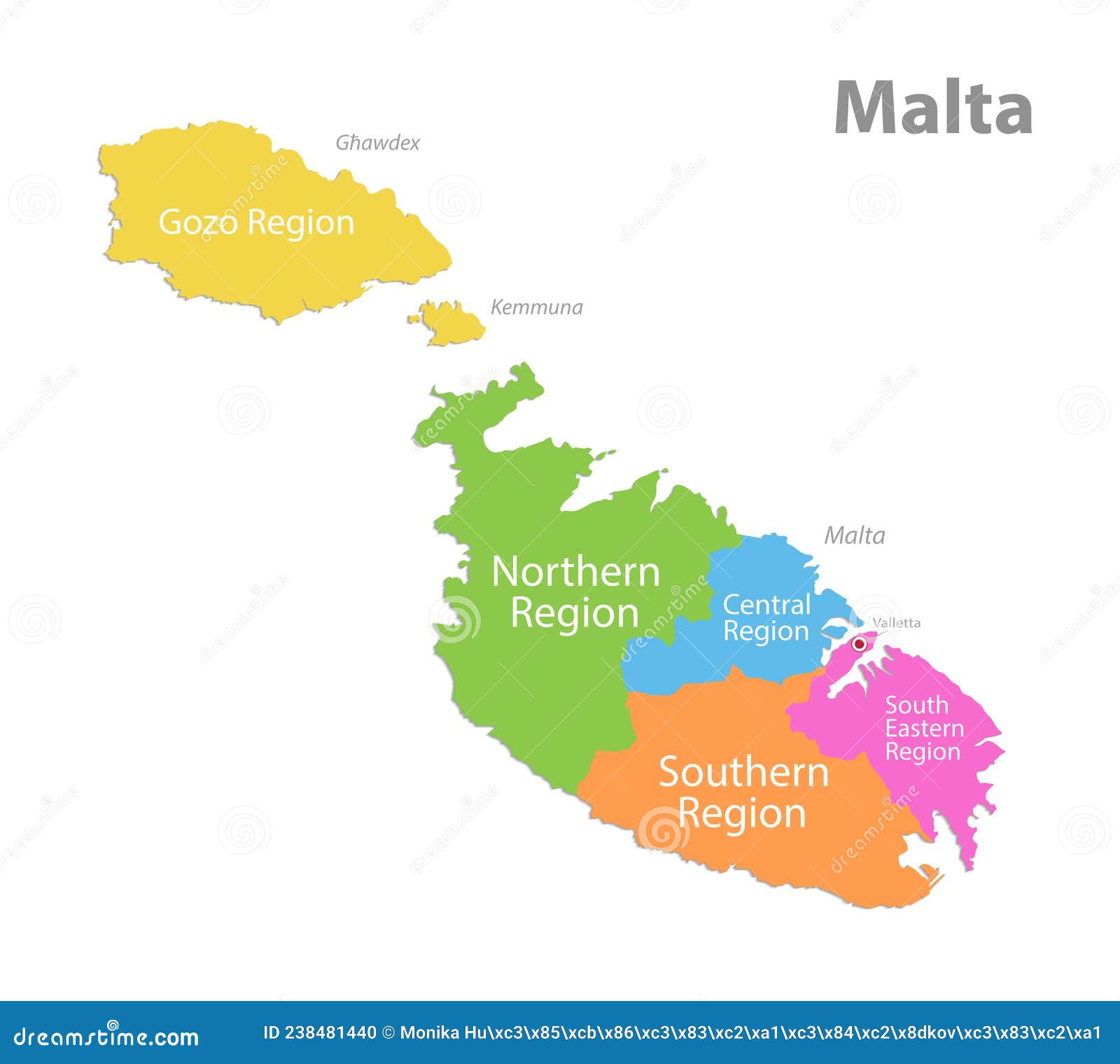 Regions Map Of Malta Cartoon Vector | CartoonDealer.com #181921577