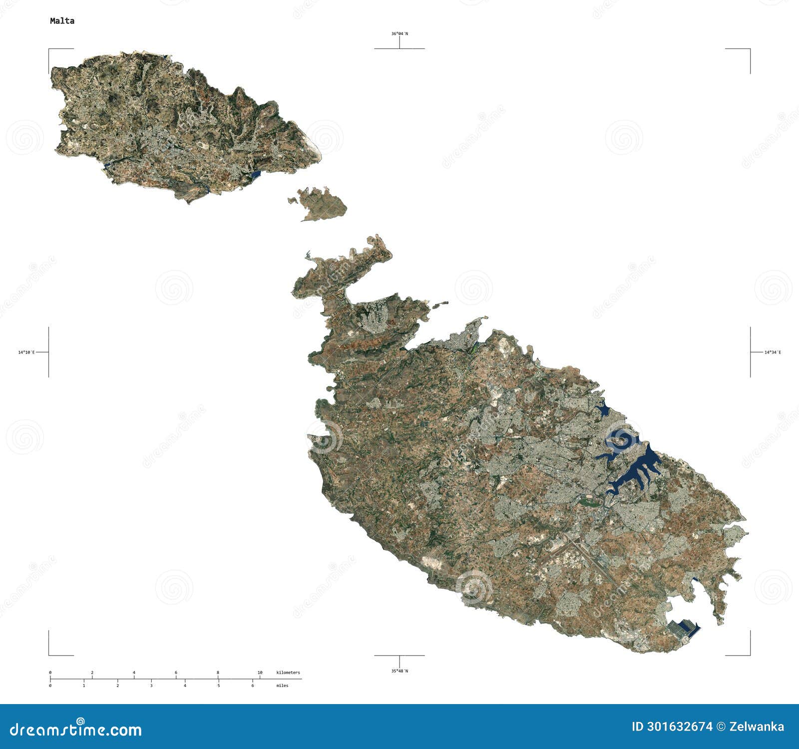 Malta Shape on White. Low-res Satellite Stock Illustration ...