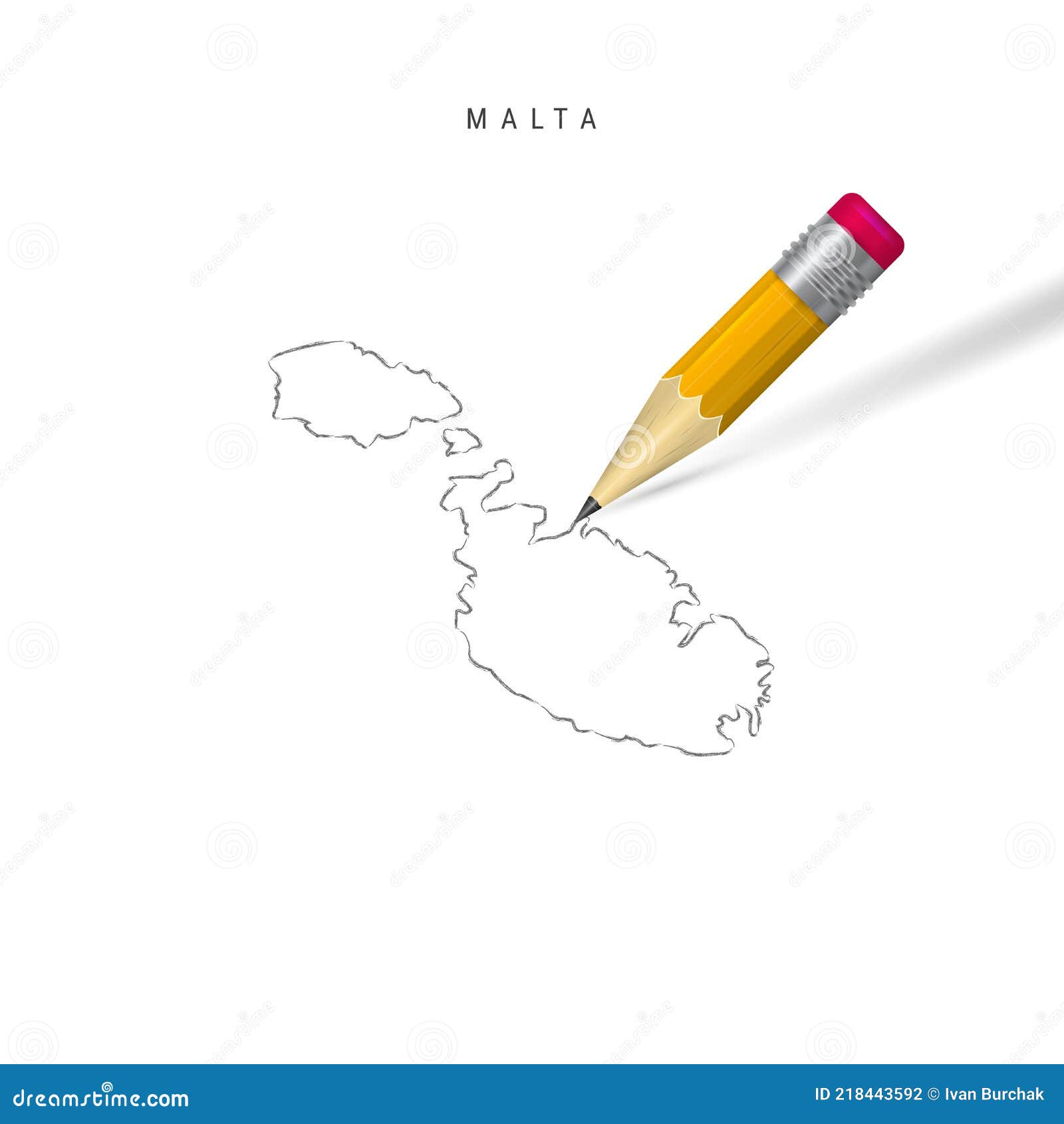 Malta - Outline Map Cartoon Vector | CartoonDealer.com #126924529