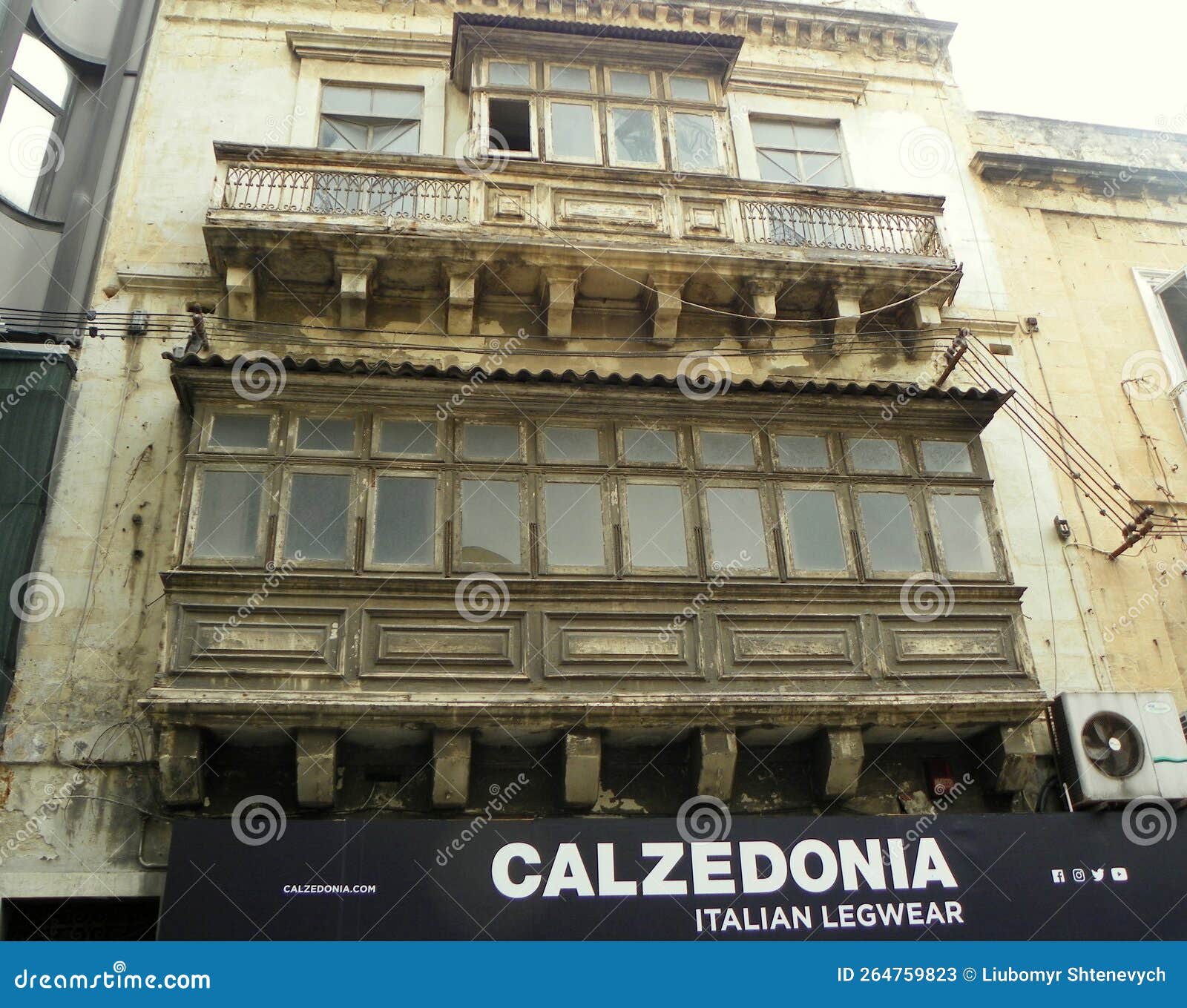 Balcony With Road Signs In A Historic Center Editorial Image ...