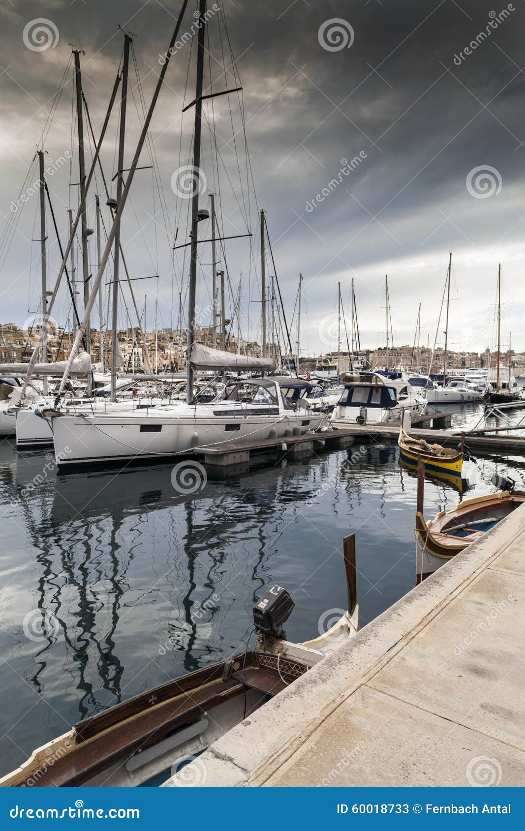 Malta small harbor stock image. Image of pier, coast - 60018733
