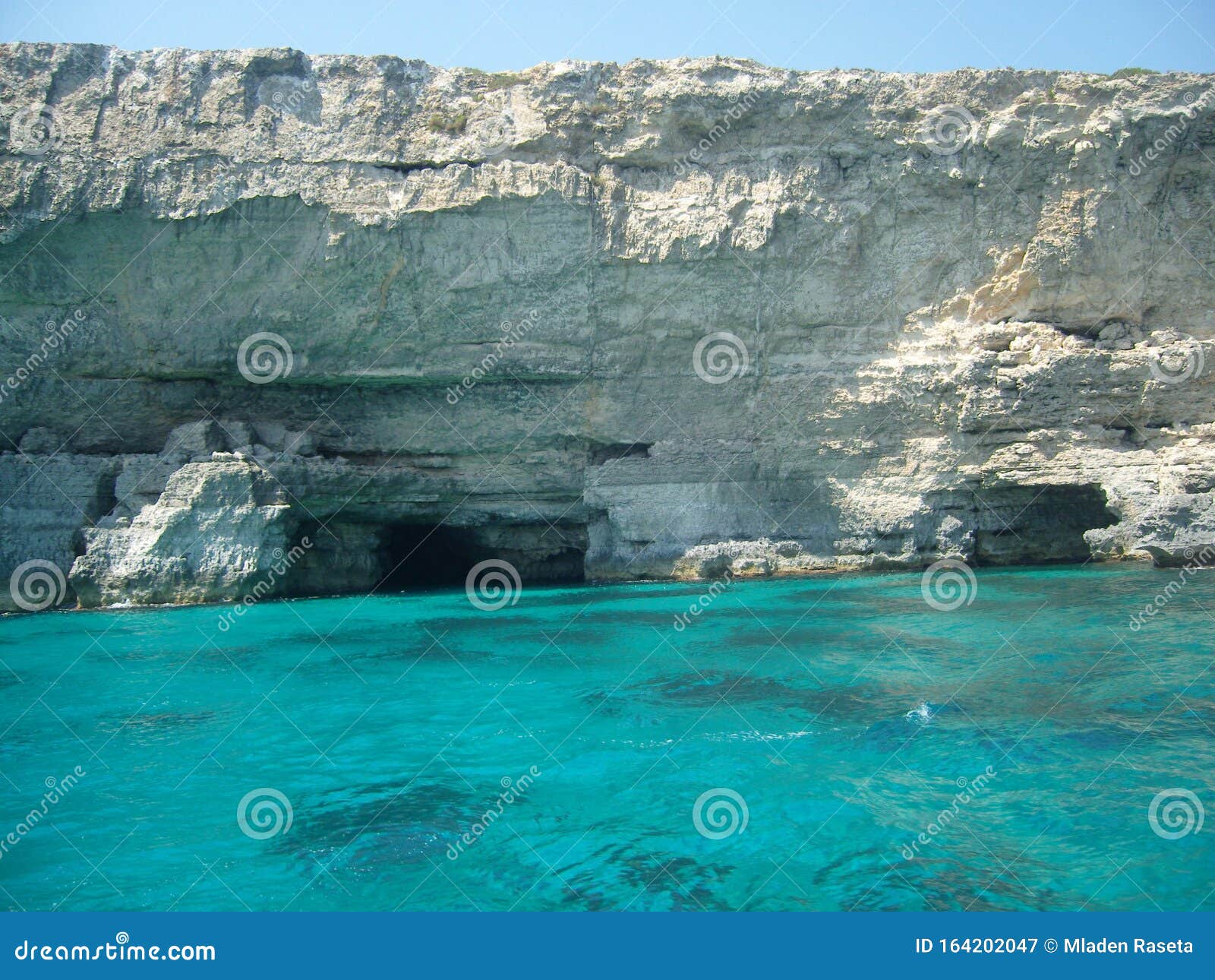 Malta Steep Coastal Line Made Of Limestone With Plenty Of Caves With ...