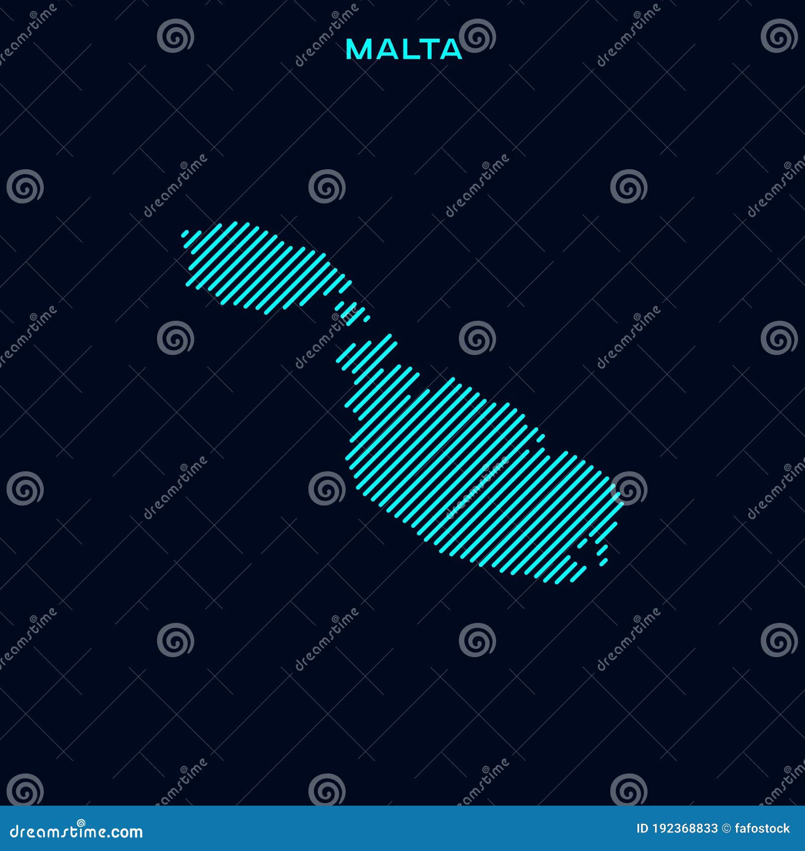Malta Striped Map Vector Design Template with Blue Background. Stock ...