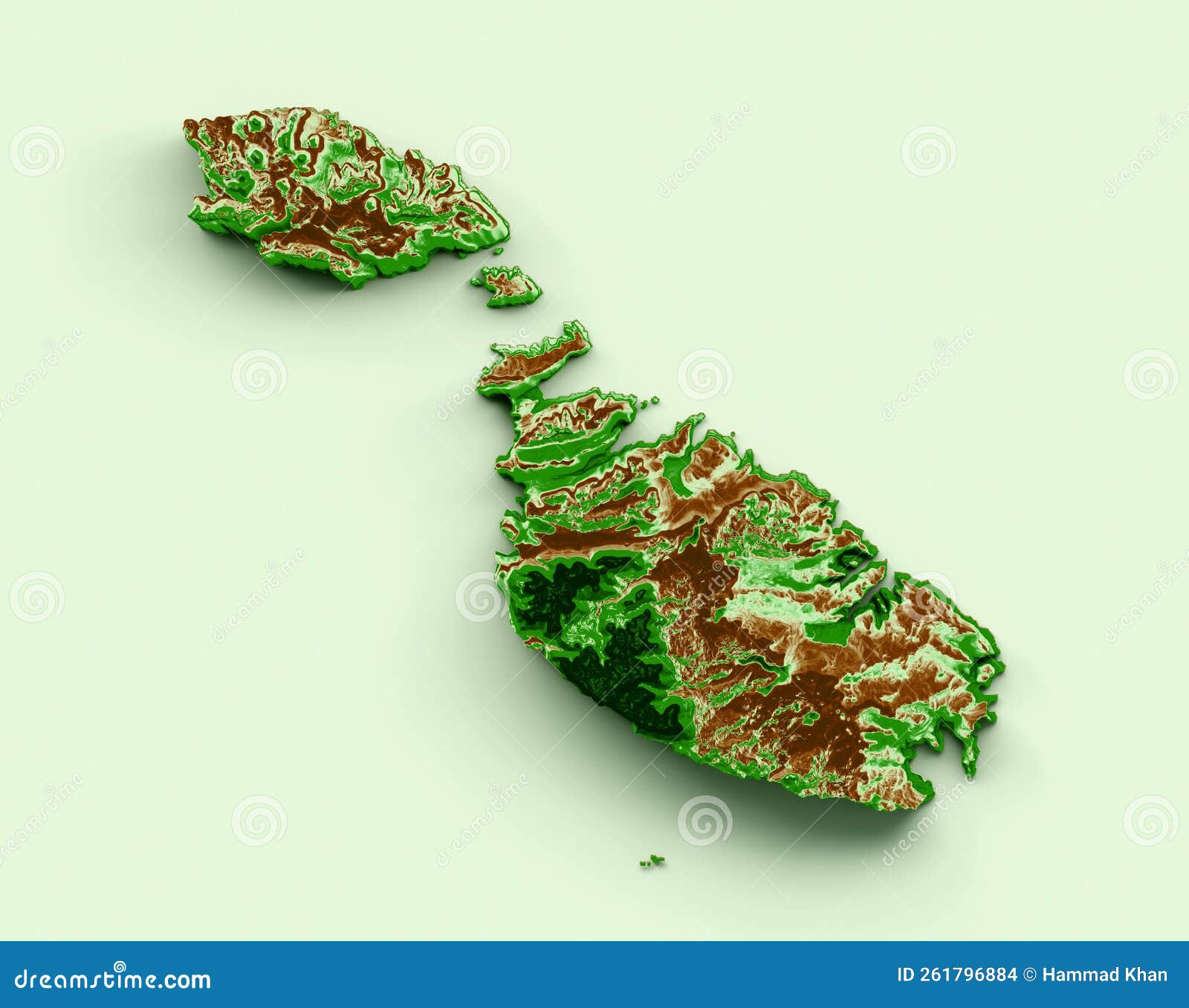Malta Topographic Map 3d Realistic Map Color 3d Illustration Stock ...
