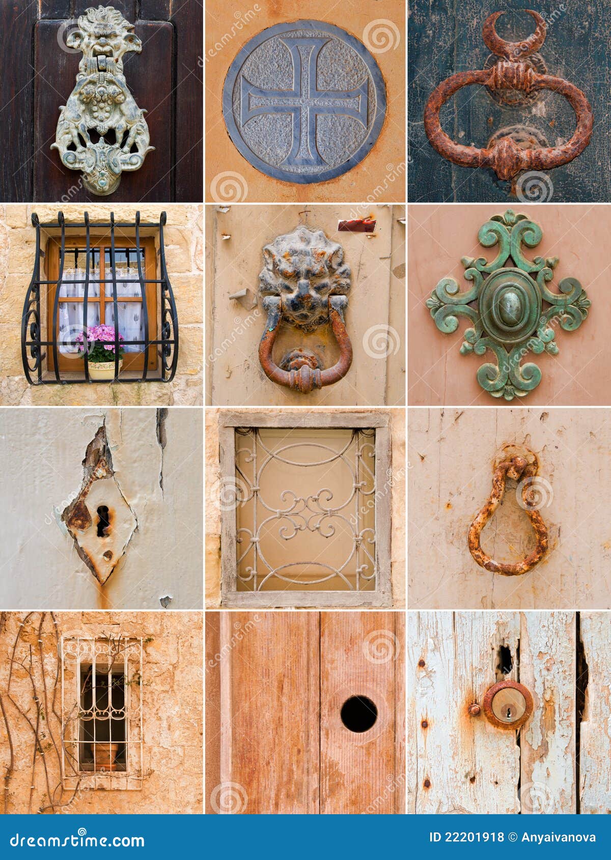 Malta, Traditional Architectural Details Stock Photo - Image of cross ...