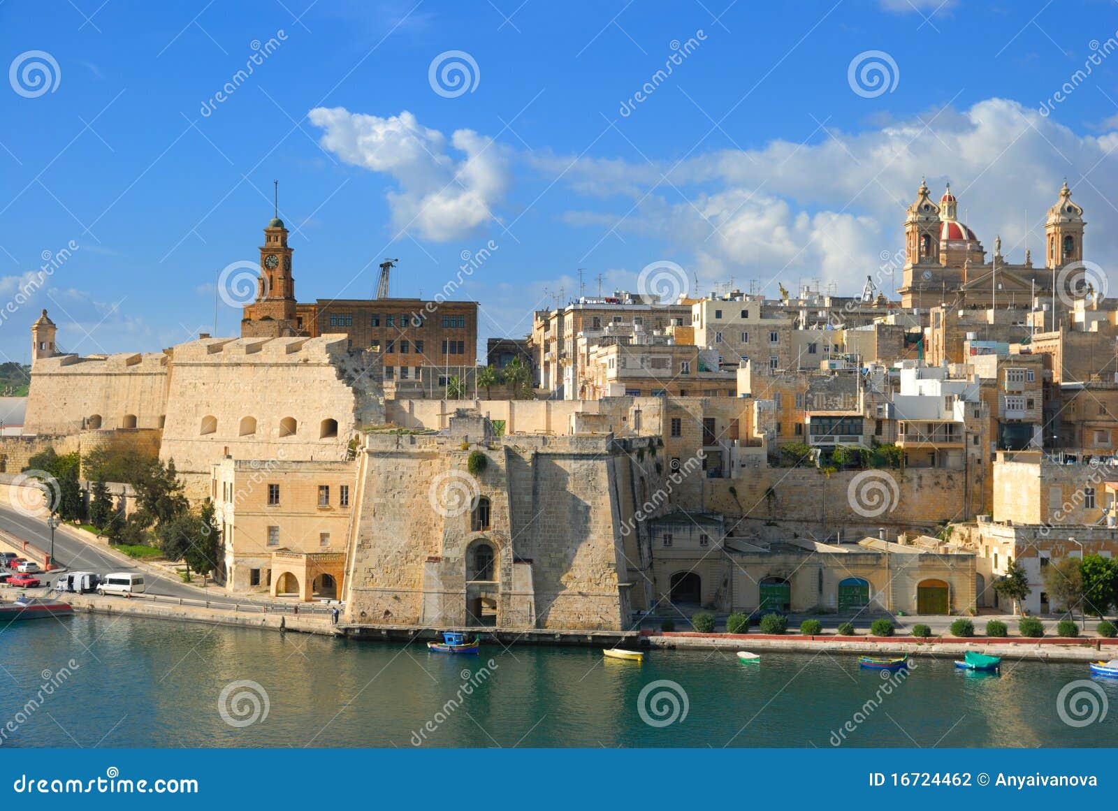 Malta, Valetta Harbor, the Three Cities; Cospicua Stock Photo - Image ...