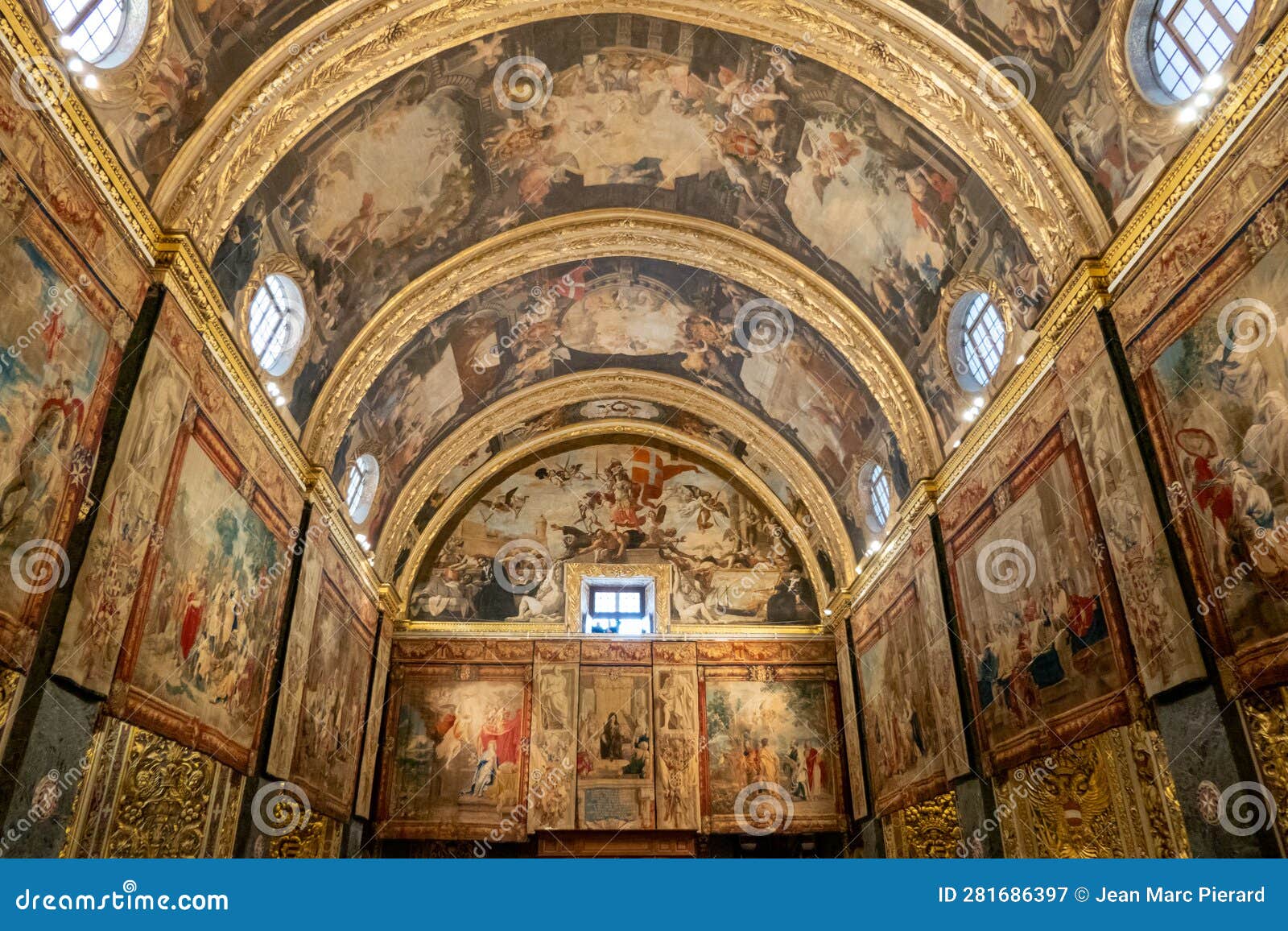 Malta, Valletta, Interior of the Baroque Saint John Editorial ...
