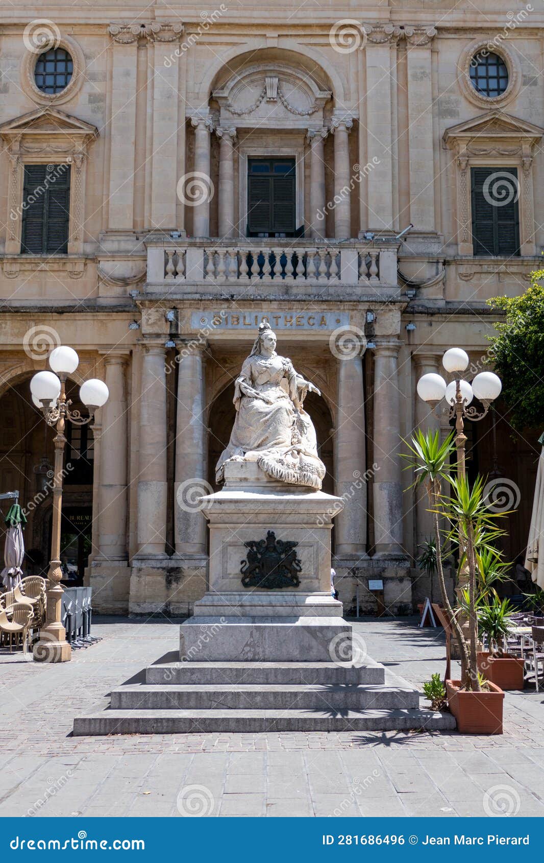 Malta, Valletta, Statue of Queen Victoria in Front of the Library ...