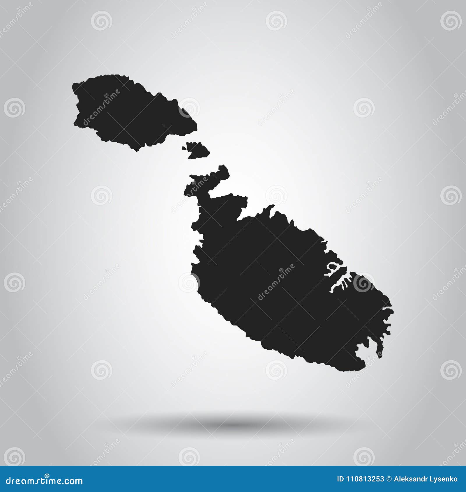 Malta Vector Map Isolated On White Background. High-Detailed Black ...