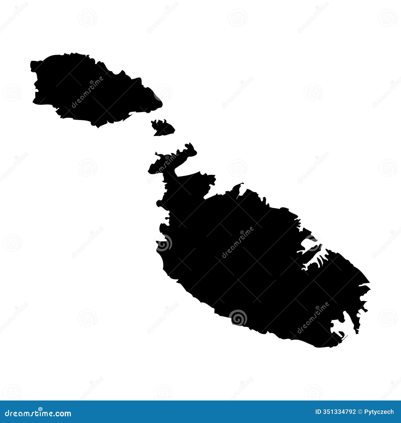 Malta Vector Map Silhouette Stock Illustration - Illustration of vector ...
