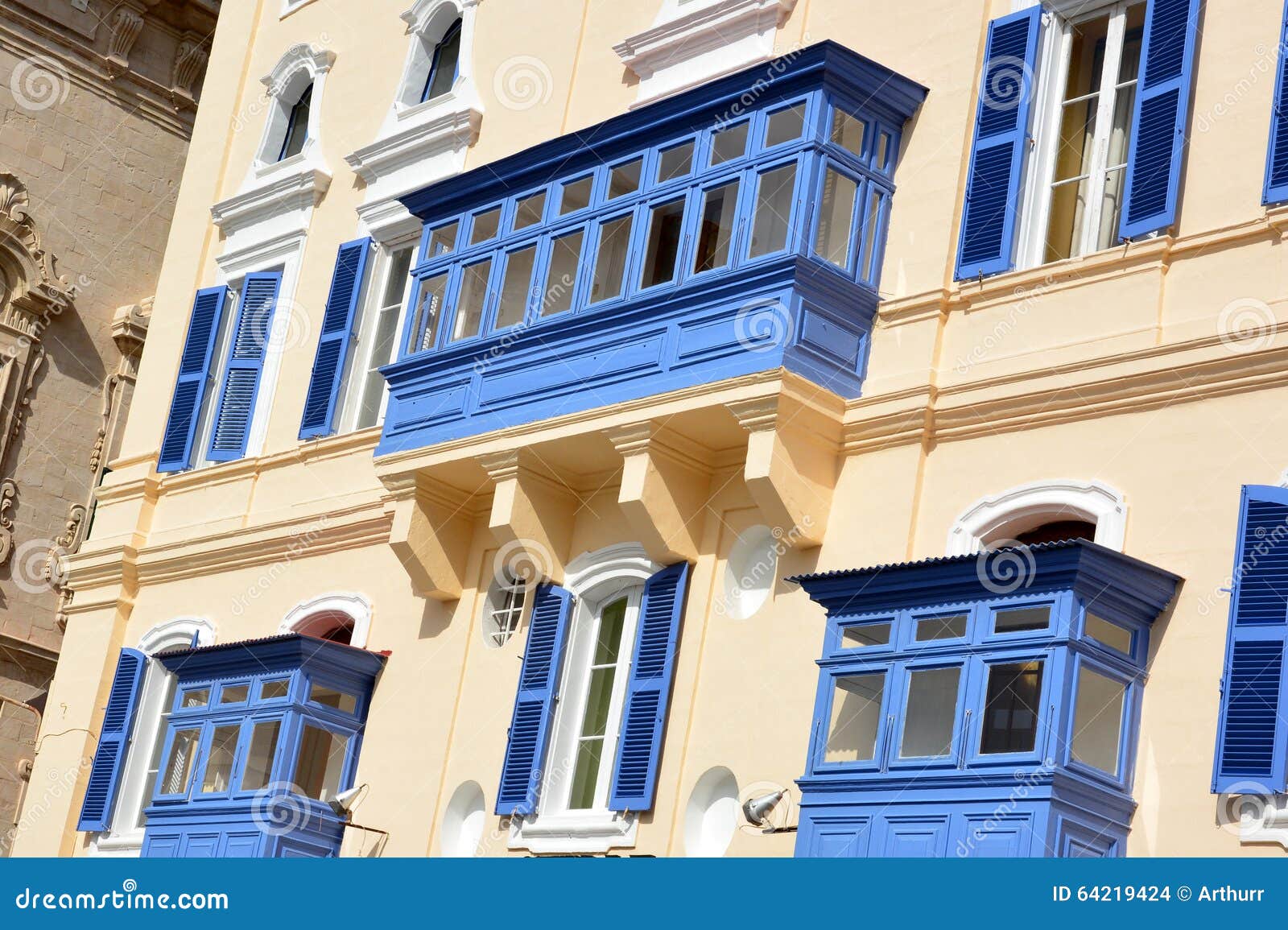 Malte, La Valette, Balcon Typique De Malte Photo stock - Image du ceci ...