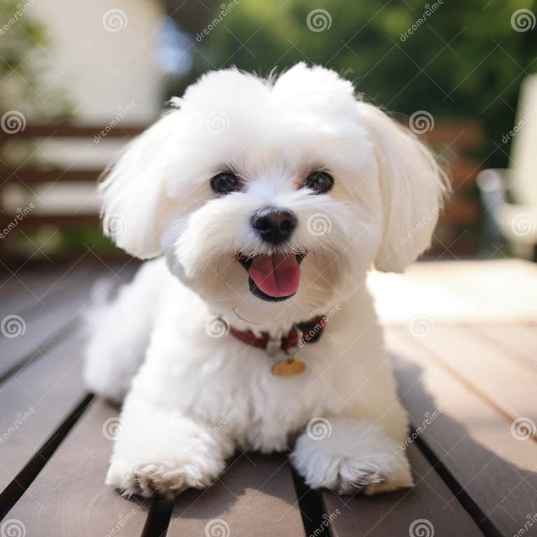 Maltese Bichon Looking Straight at Camera Stock Illustration ...